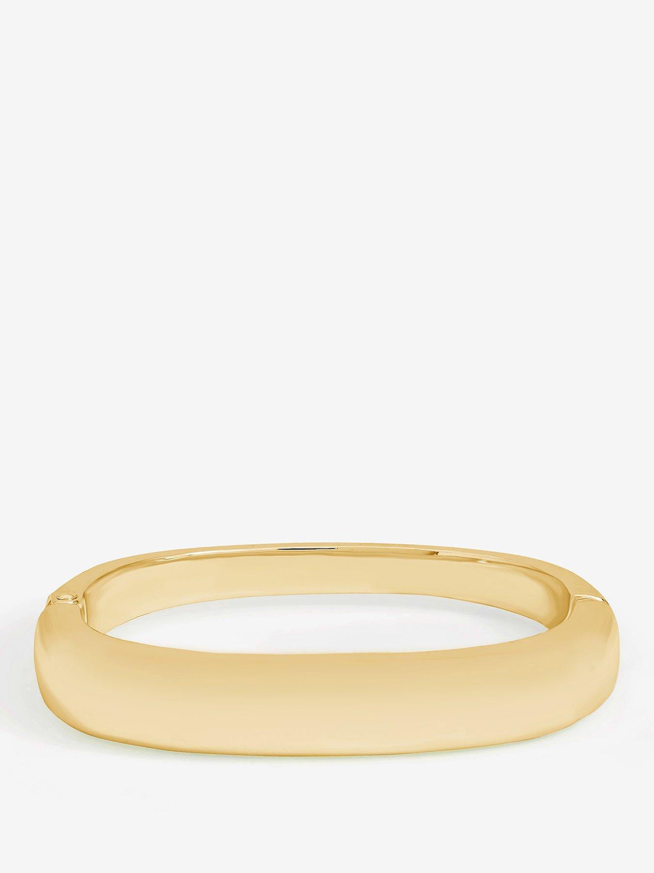Jon Richard Gold Plated Polished Rectangular Bangle | Littlewoods
