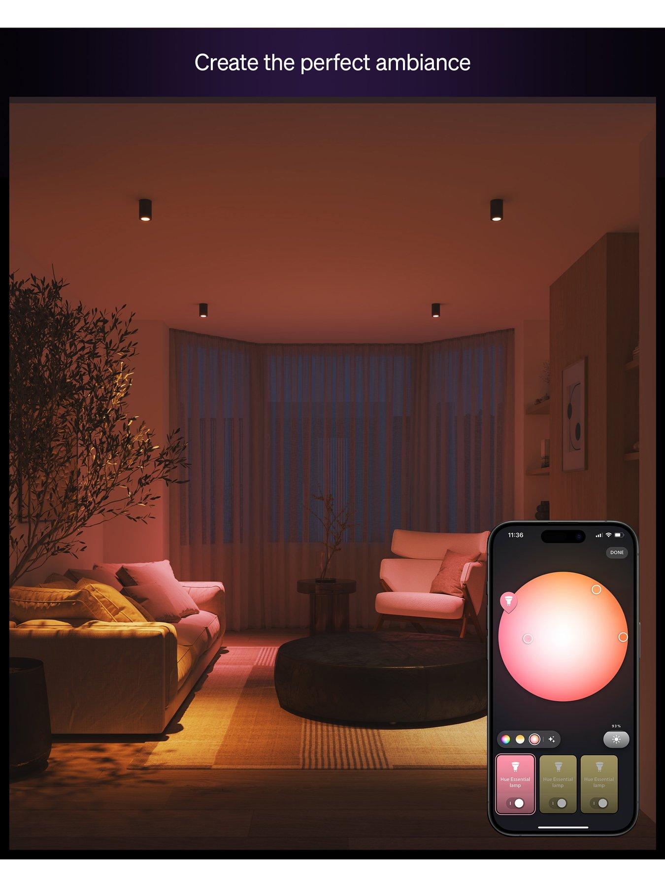 Philips Hue Essentials Colour GU10 3-pack | Littlewoods