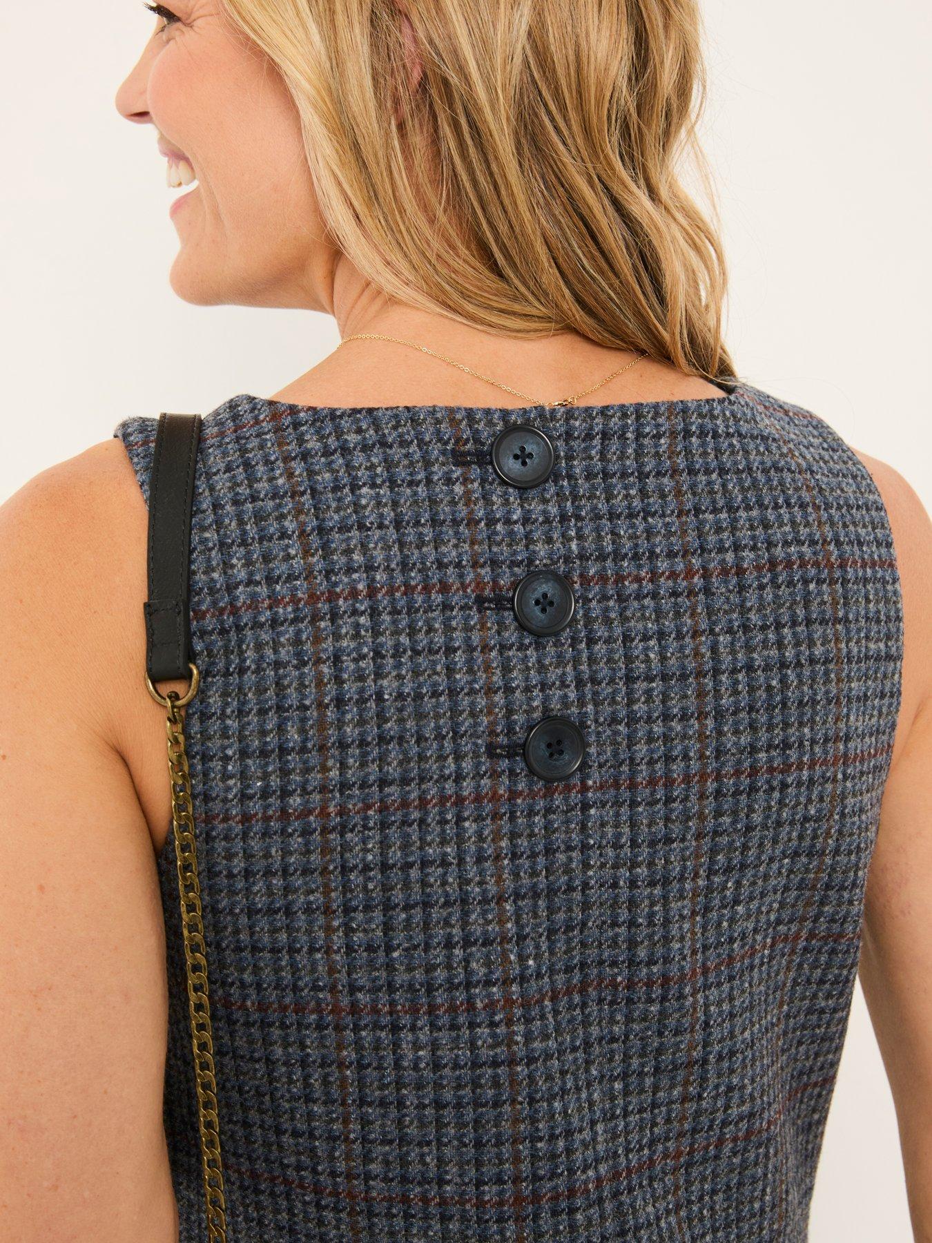 FatFace Sarah Tweed Pinny Dress - Charcoal Grey | Littlewoods