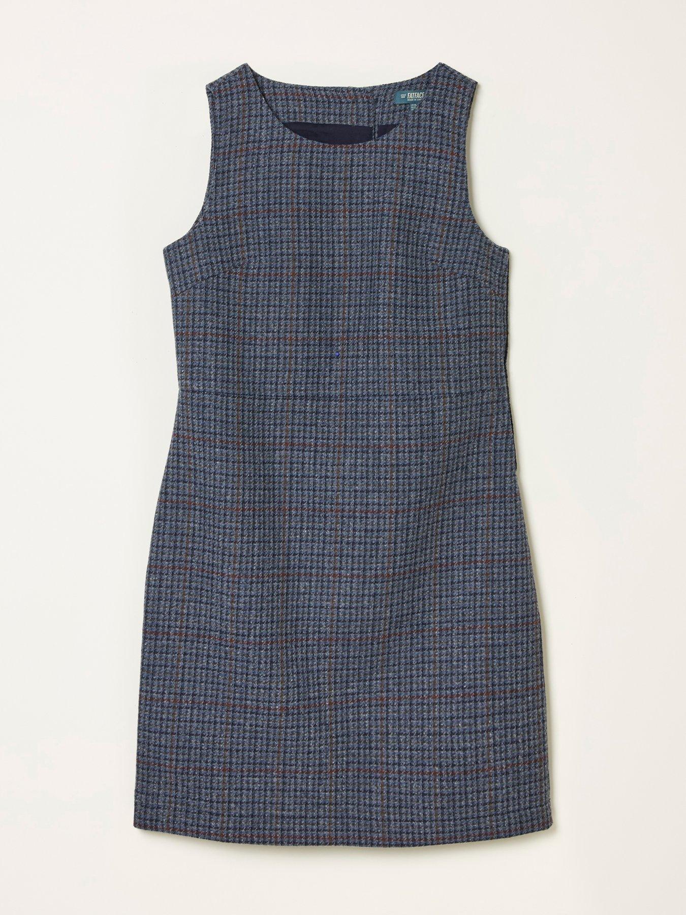 FatFace Sarah Tweed Pinny Dress - Charcoal Grey | Littlewoods