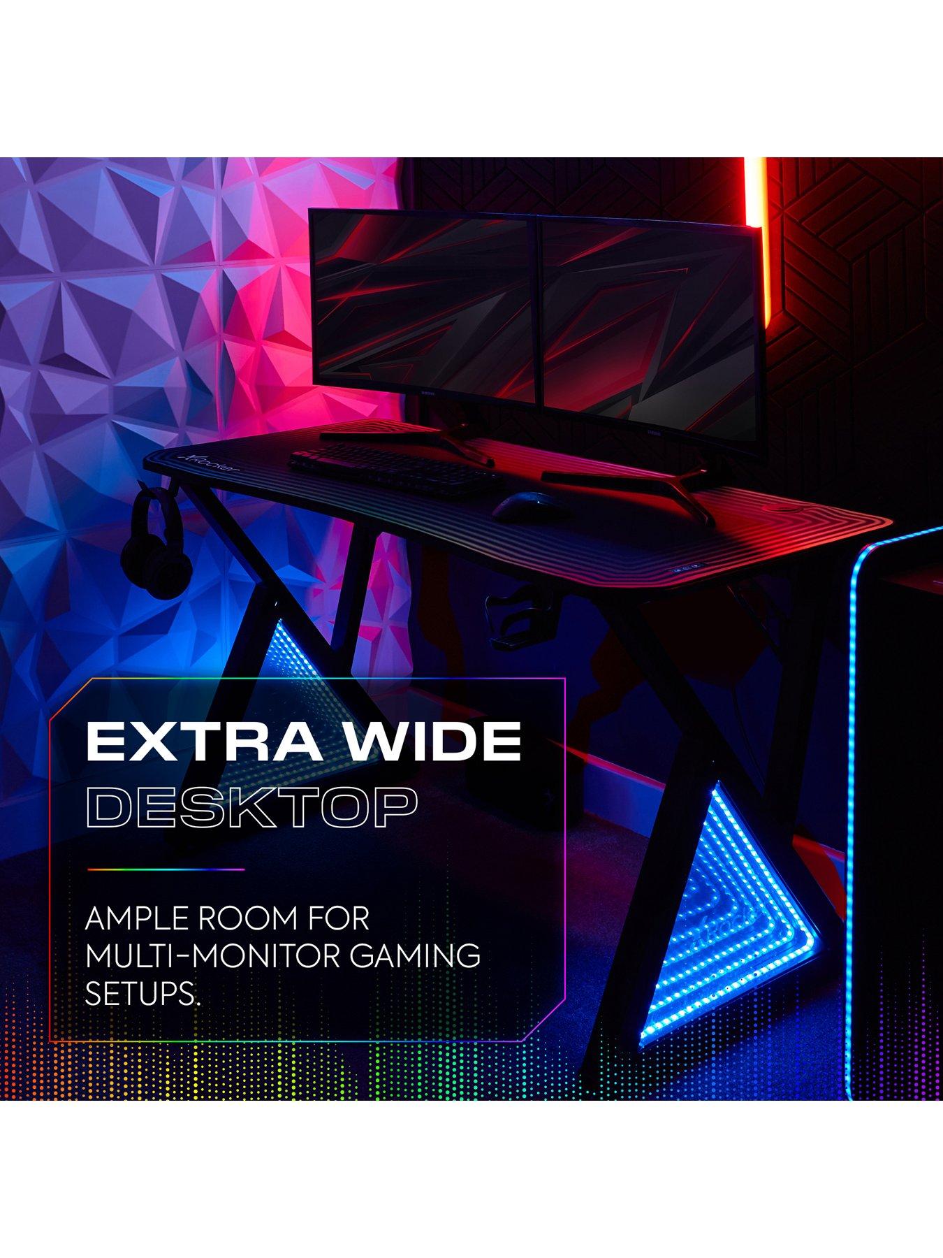 X Rocker Infinity RGB 140cm App-Controlled LED Gaming Desk with Full ...