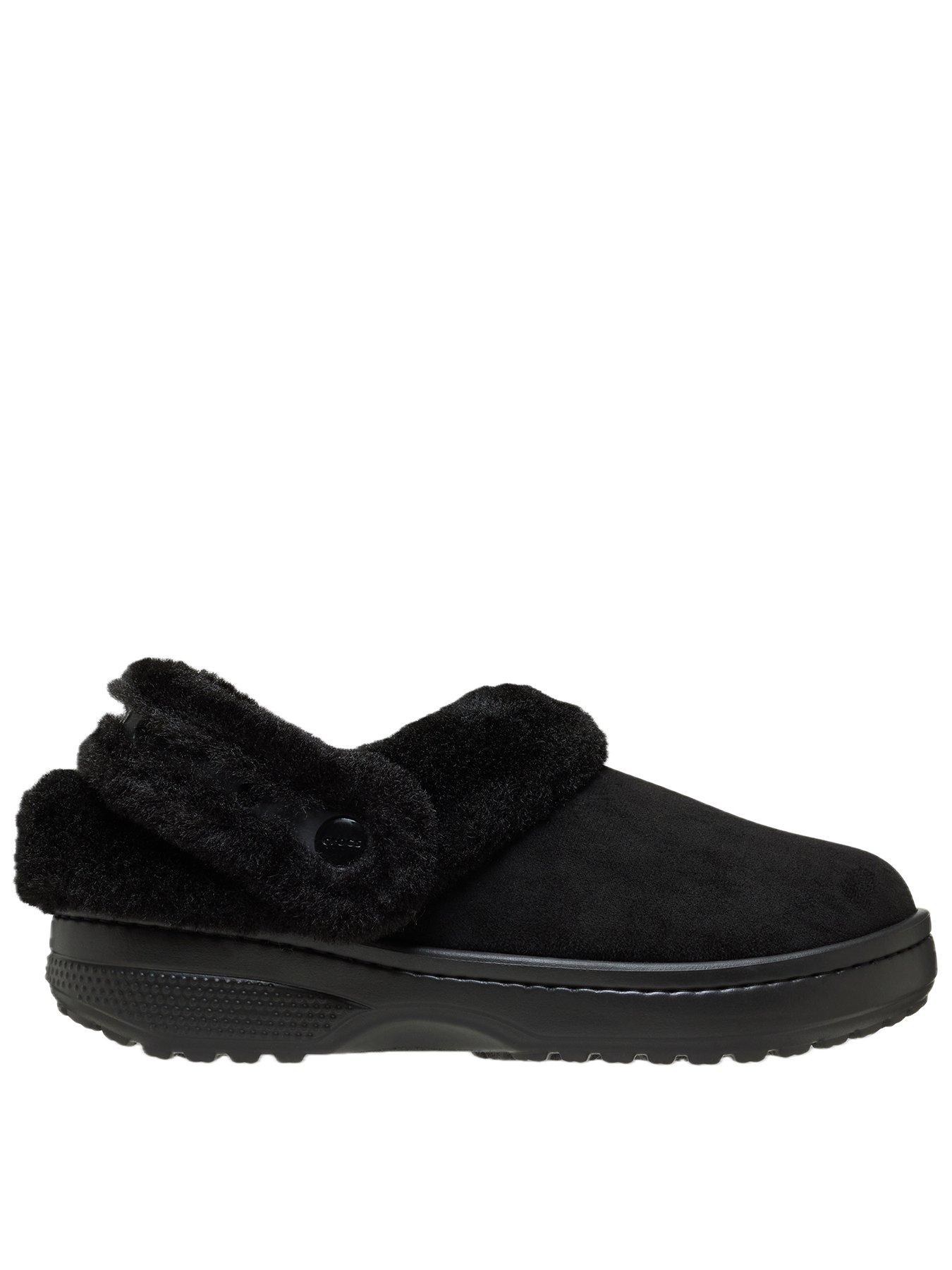 Crocs Men's Classic Unfurgettable Sueded Clog Sandal - Black | Littlewoods