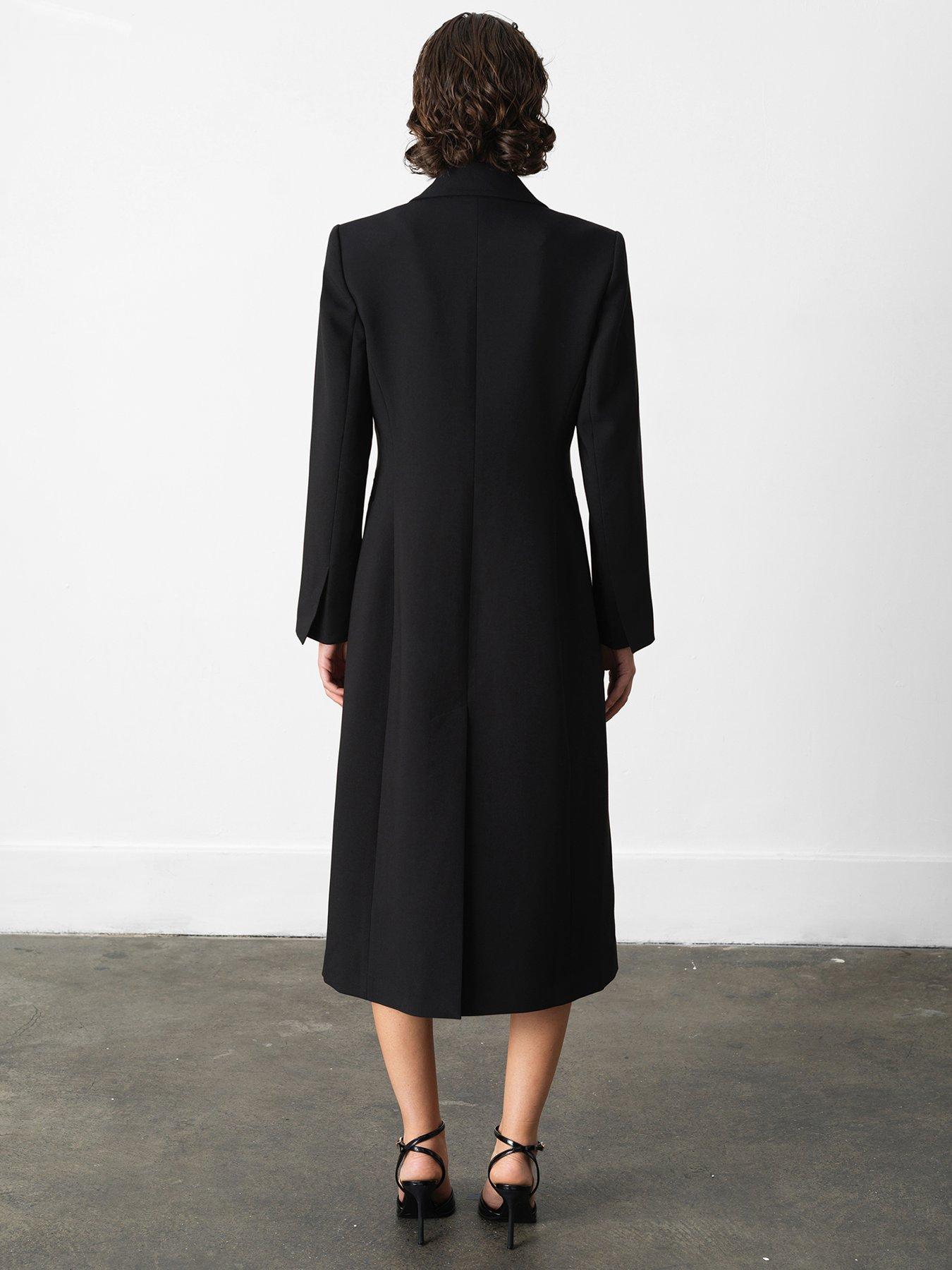 French Connection Double-Breasted Twill Coat With Tailored Seams ...
