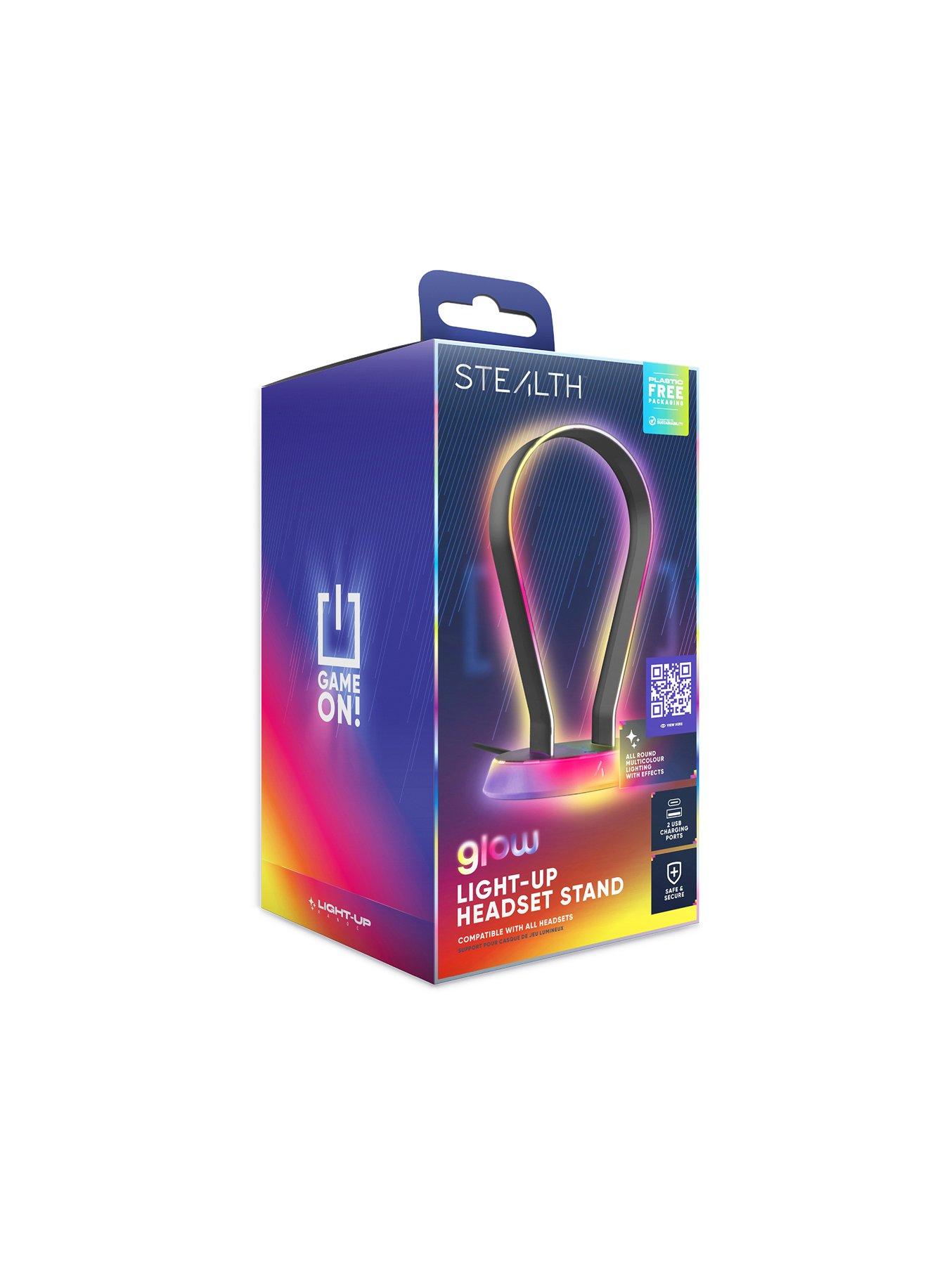 Stealth Light Up Charging Headset Stand - Glow Black | Littlewoods