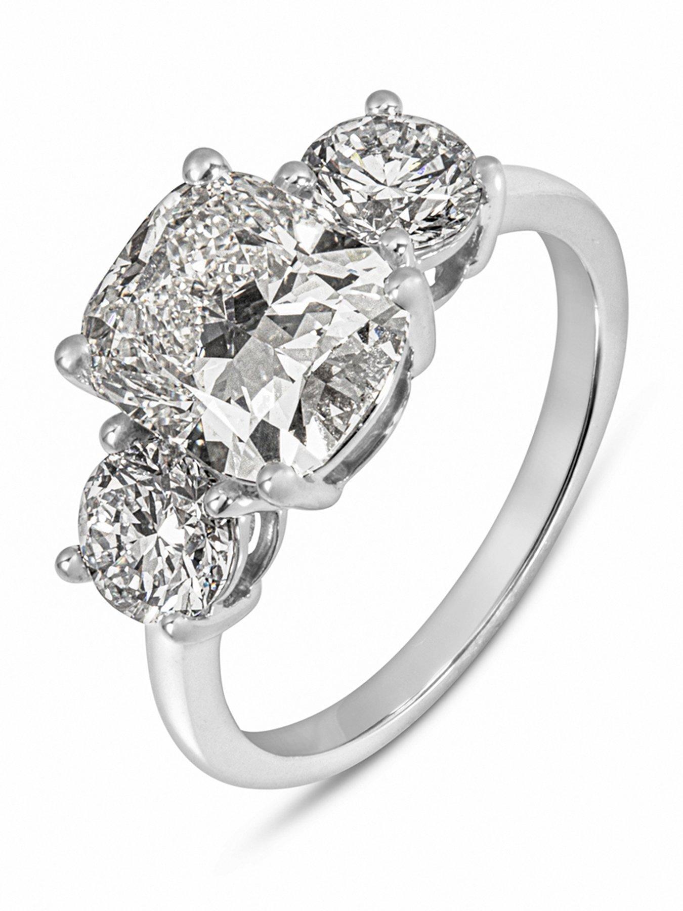 Love DIAMOND Mixed Shapes Trilogy Ring - Lab Grown | Littlewoods