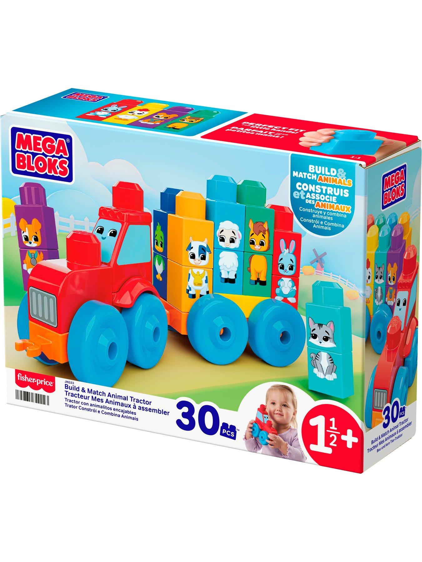 Mega Bloks First Builders Build & Match Animal Tractor Block Toy (30 ...