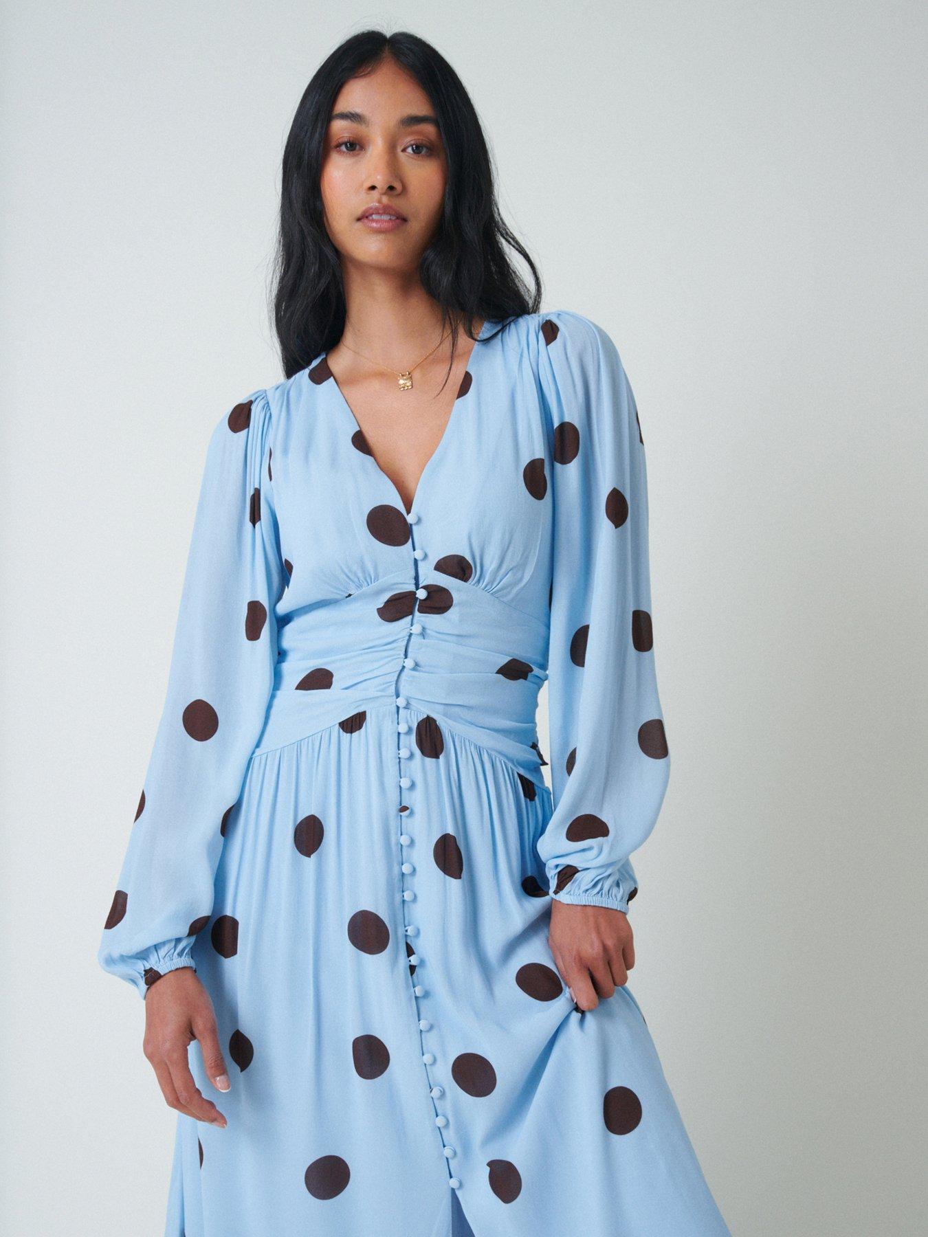 Nobodys Child Luna Ruched Waist Midi Dress - Blue | Littlewoods
