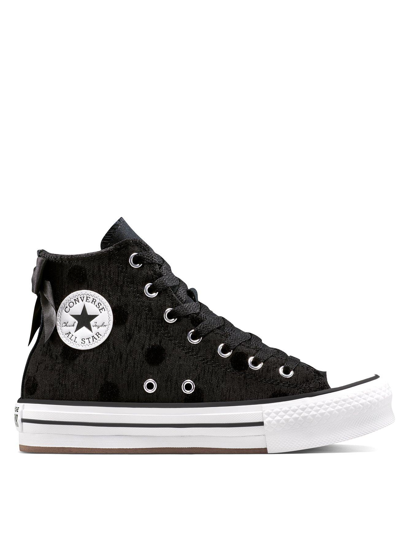 Converse Kids Chuck Taylor All Star Lift Bow Platform High Tops - Black ...