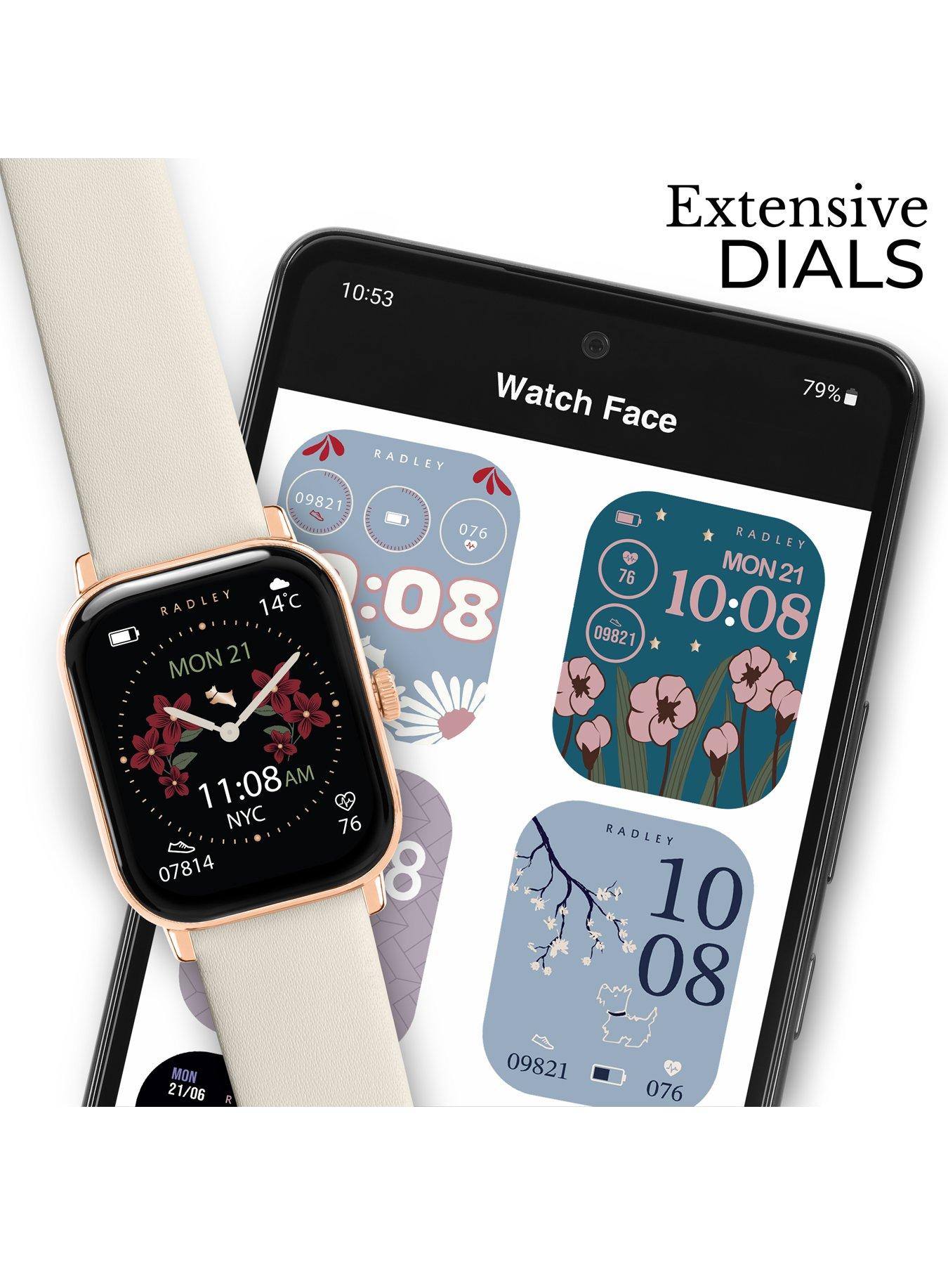Radley Series 56 Salt Leather Strap And Ink Silicone Strap Smartwatch ...