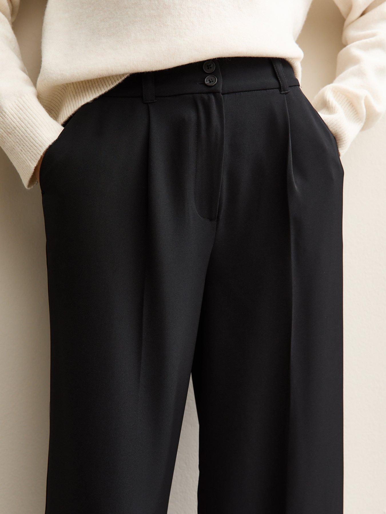 New Look Tailored Wide Leg Trousers - Black | Littlewoods