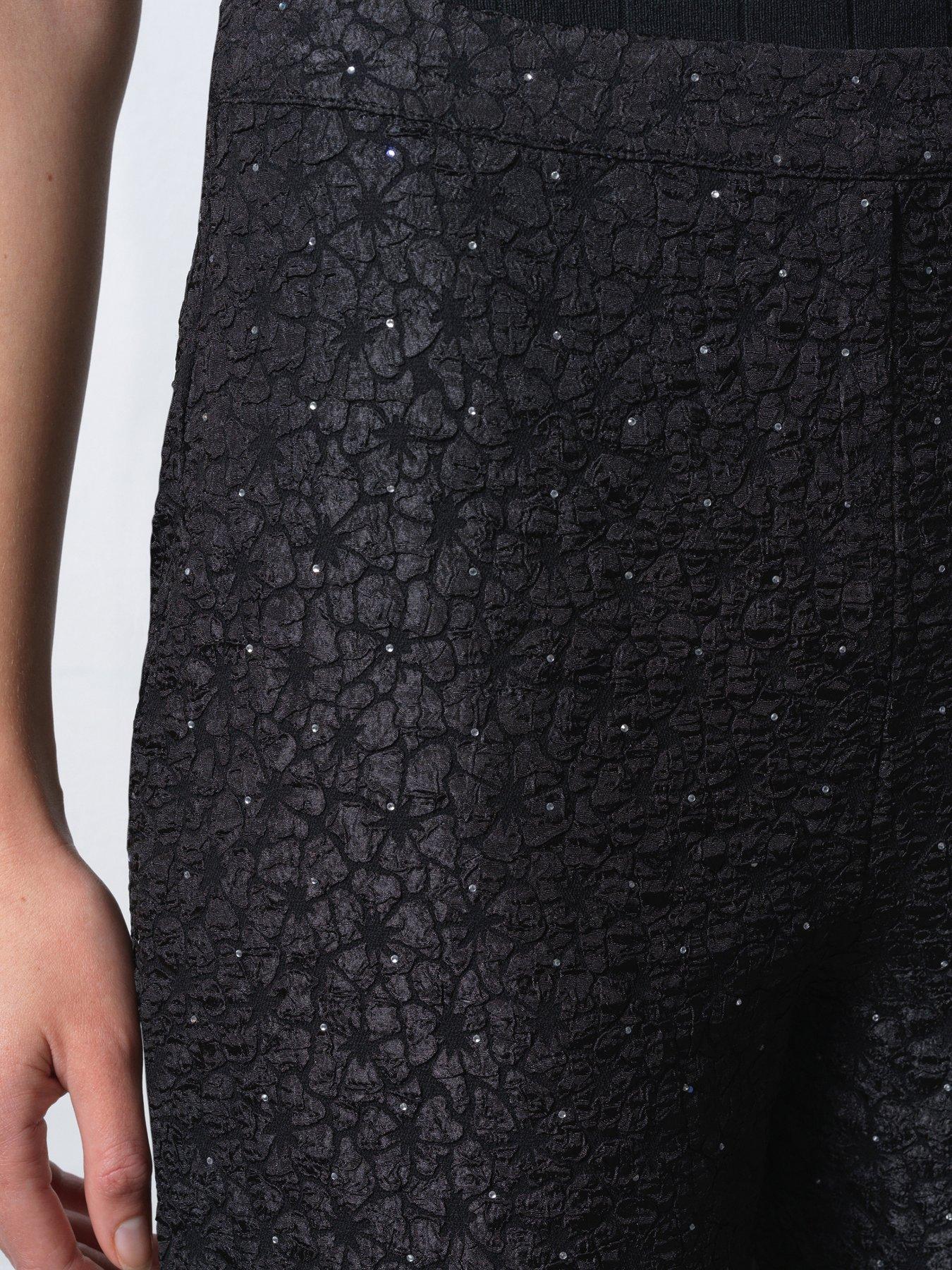 French Connection Floral Diamante Sparkle Jacquard Flared Trousers ...