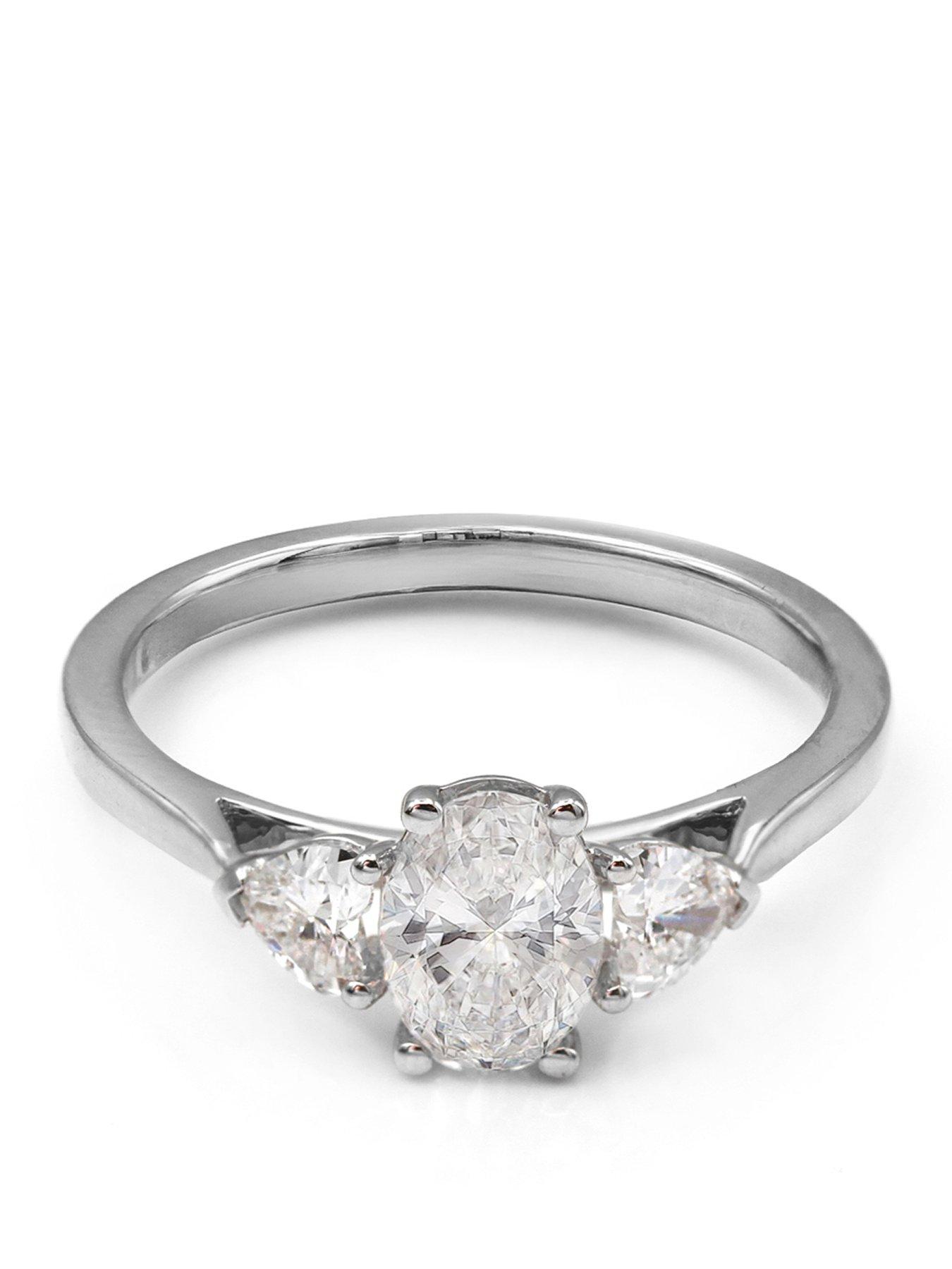 Say It With Oval & Heart 1.00ct Lab Grown Diamond Ring - 9ct White Gold ...