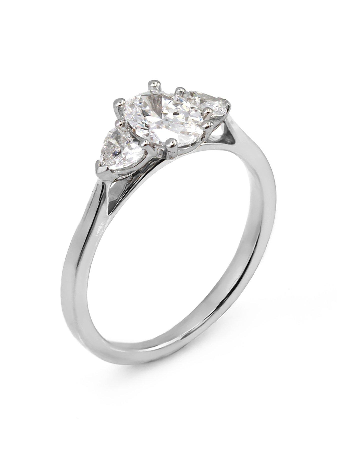 Say It With Oval & Heart 1.00ct Lab Grown Diamond Ring - 9ct White Gold ...