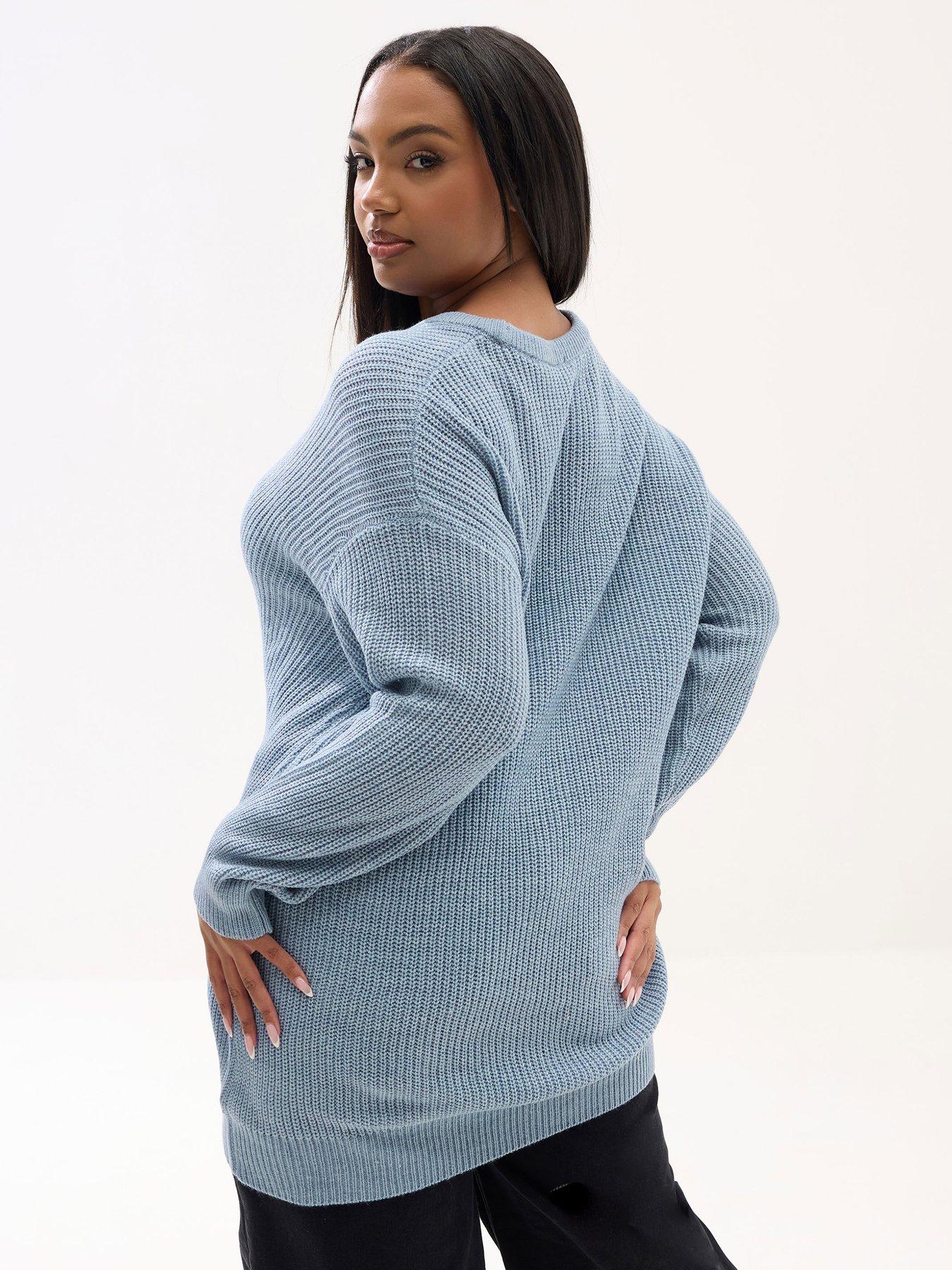 Yours Curve Essential Jumper - Blue | Littlewoods