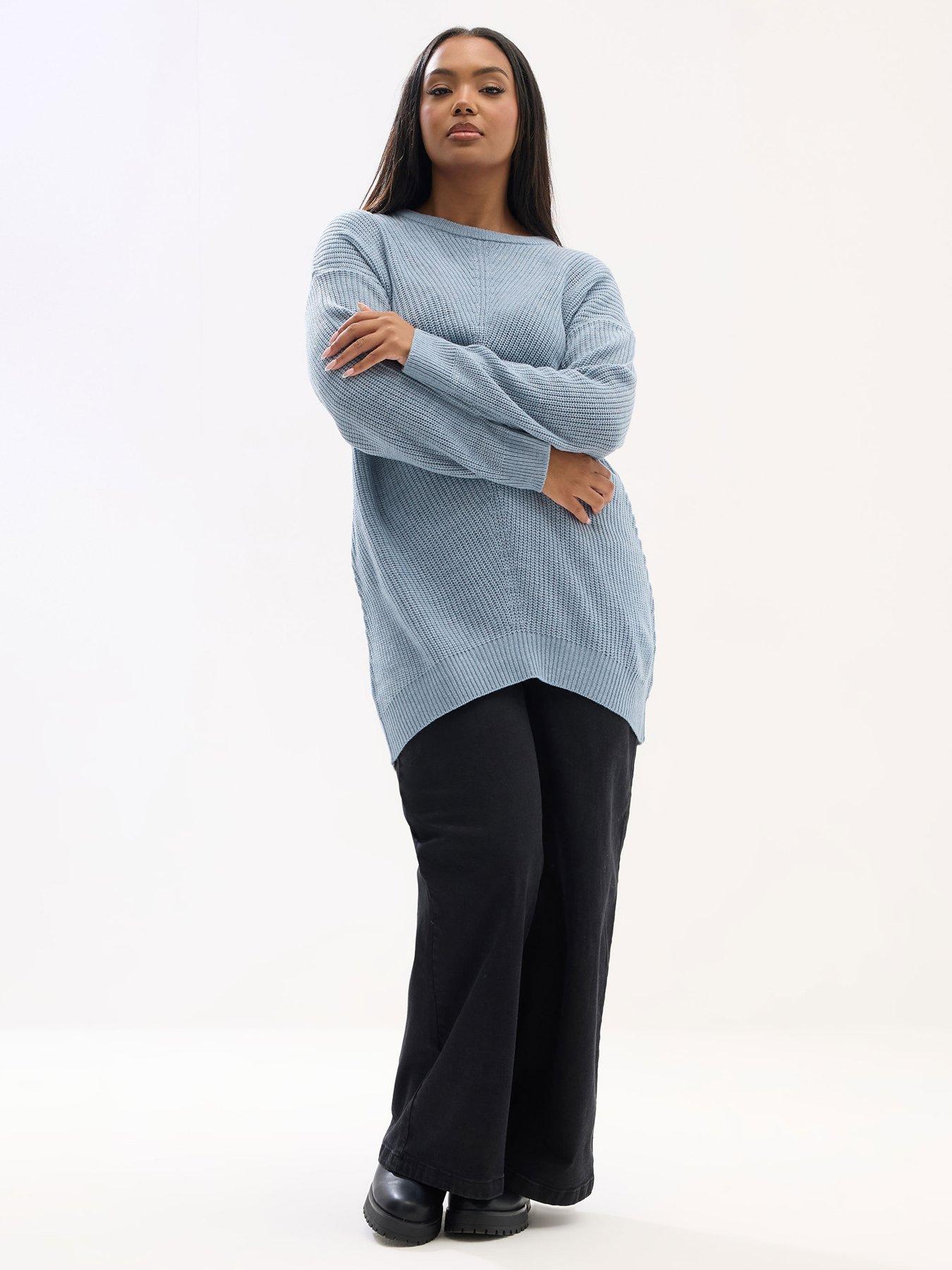 Yours Curve Essential Jumper - Blue | Littlewoods