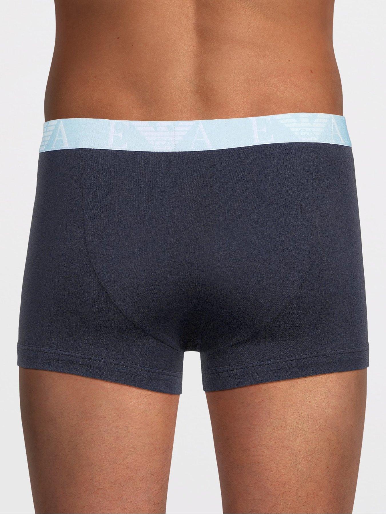 Emporio Armani Bodywear Bold Monogram 3 Pack Trunks - Dark Blue ...
