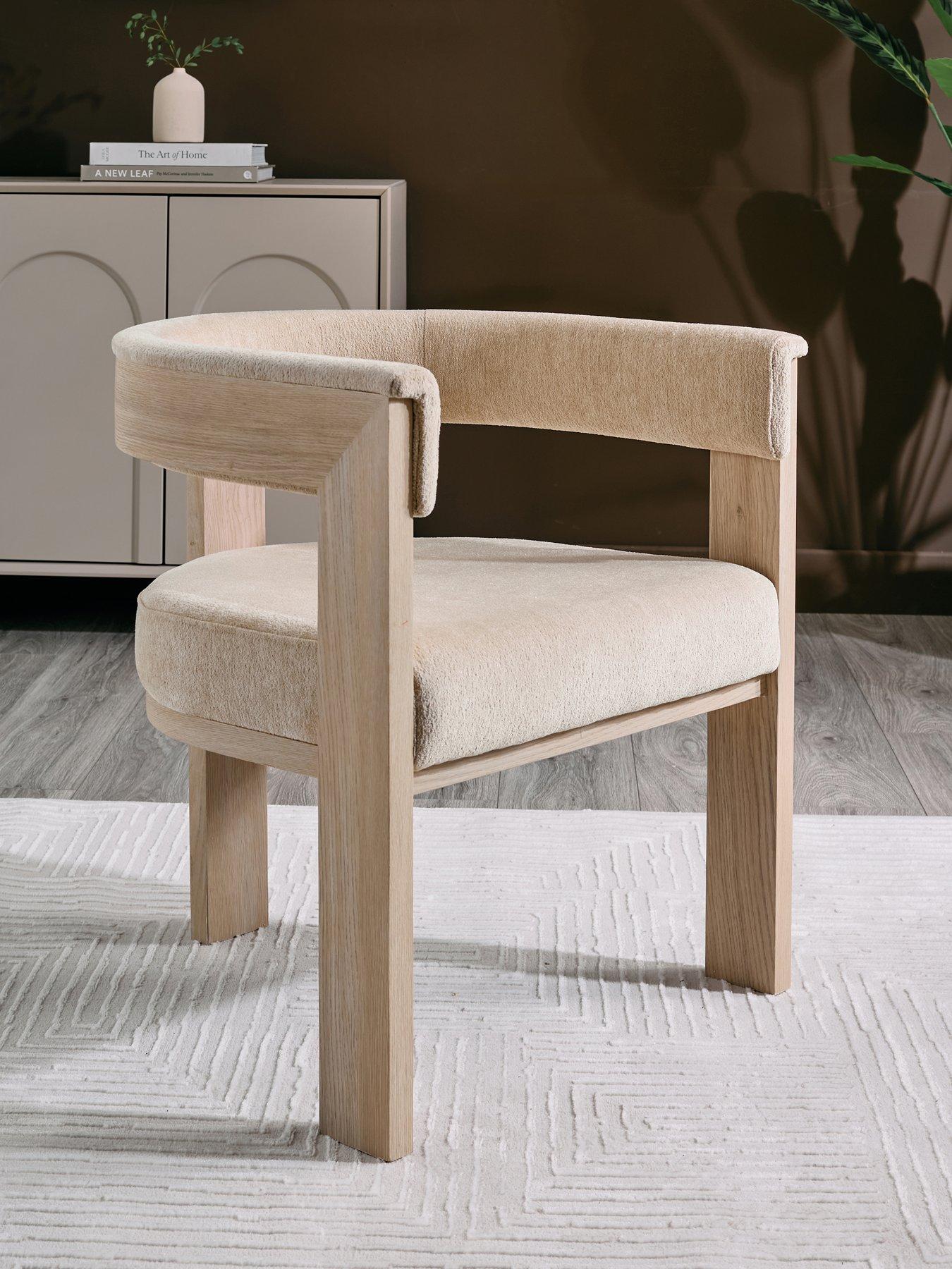 The Very Collection Arley Dining Chair - White Wash Oak/Natural ...