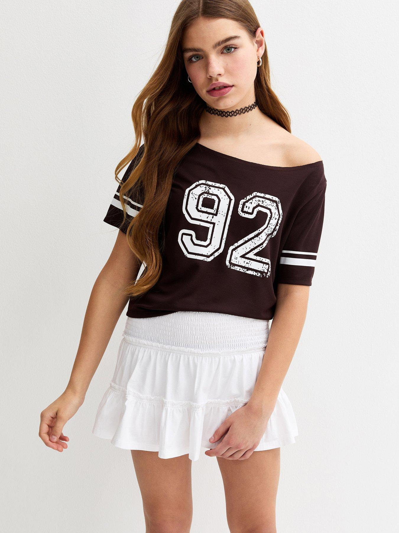 New Look 915 Girls Ruffled Jersey Skort - White | Littlewoods