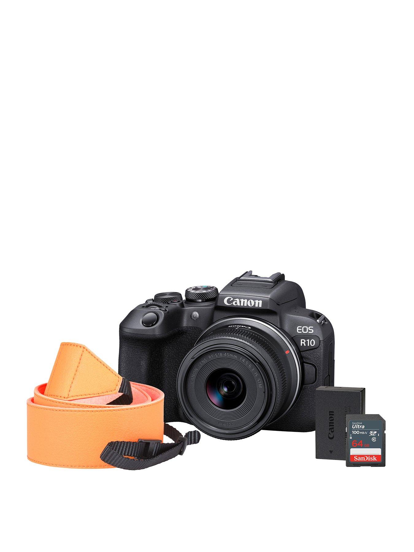 Canon EOS R10 Camera Kit with RF-S 18-45mm Lens, Sandisk 128GB SD, Neck ...