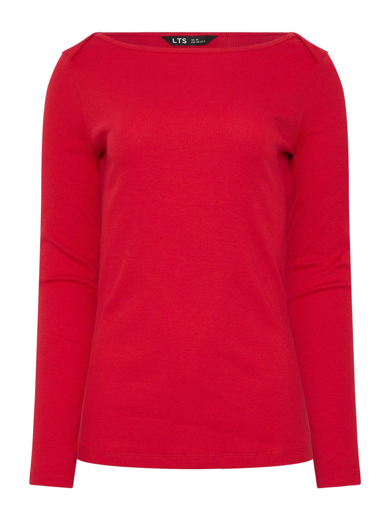 Long Tall Sally Tall Rib Slash Neck T-shirt | Littlewoods