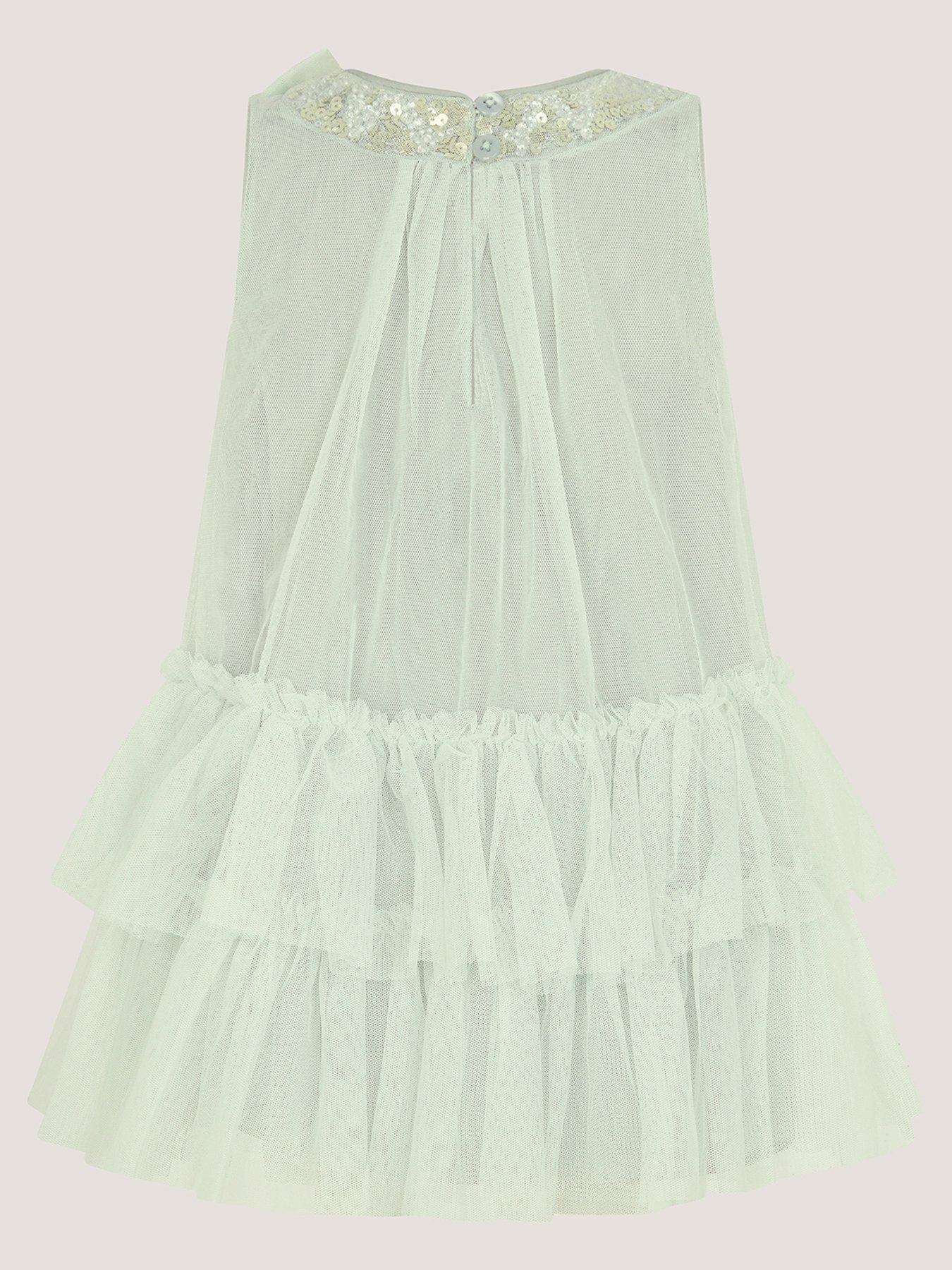 Monsoon Baby Girls Sequin Alex Swing Dress - Light Green | Littlewoods