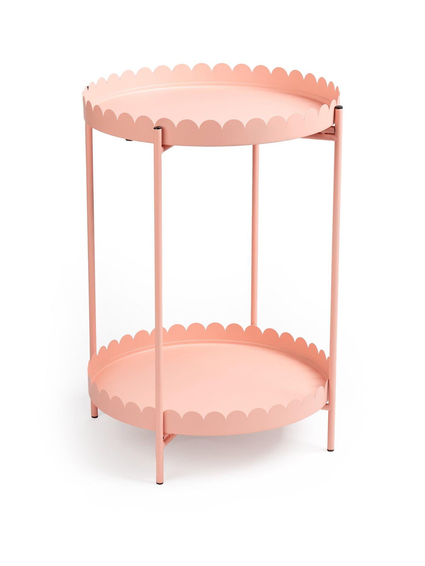Scottish Everlastings Round Scallop Table - Pink | Littlewoods