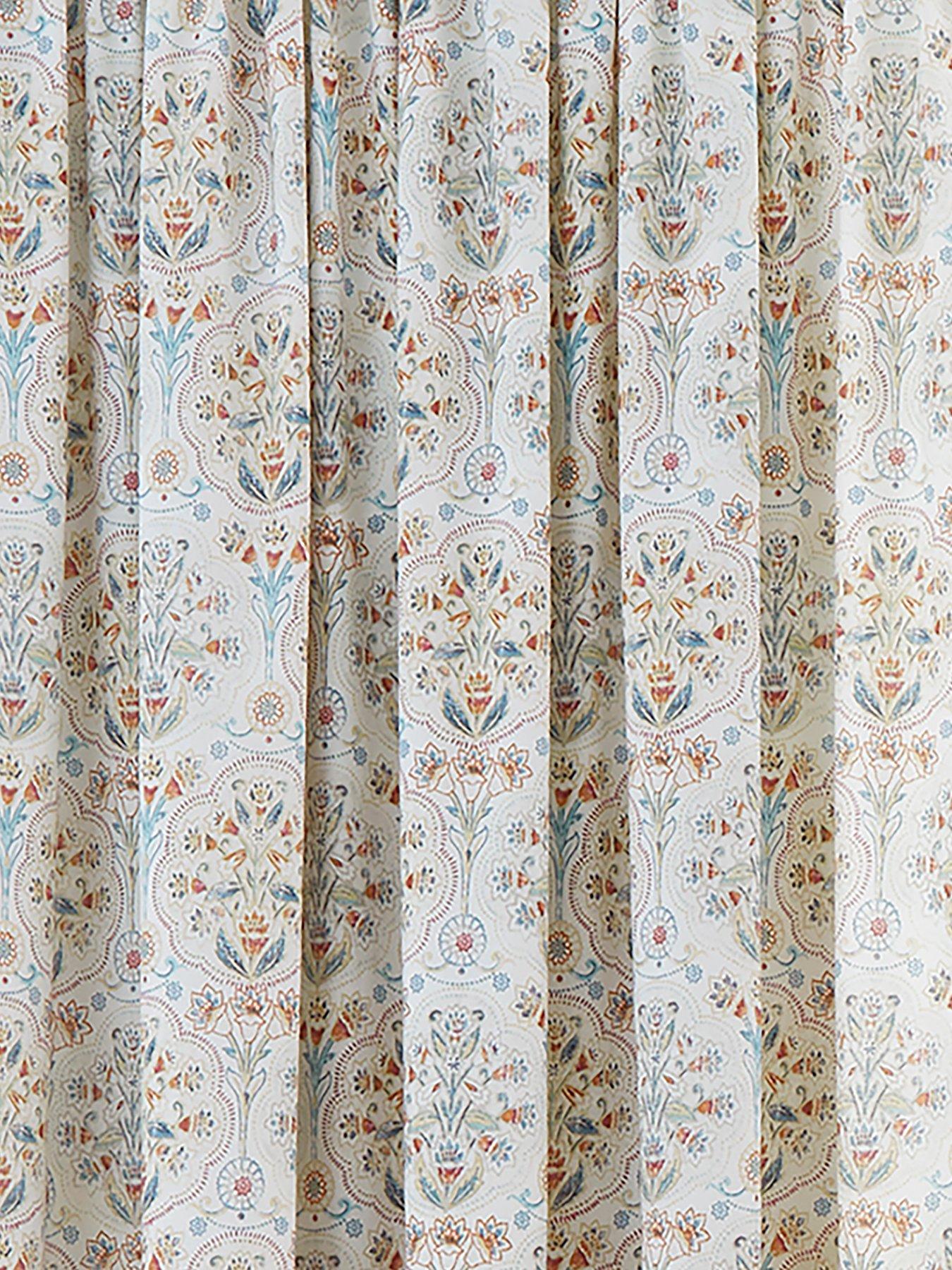 Dreams & Drapes Edena Decorative Floral Pencil Pleat Curtains In ...