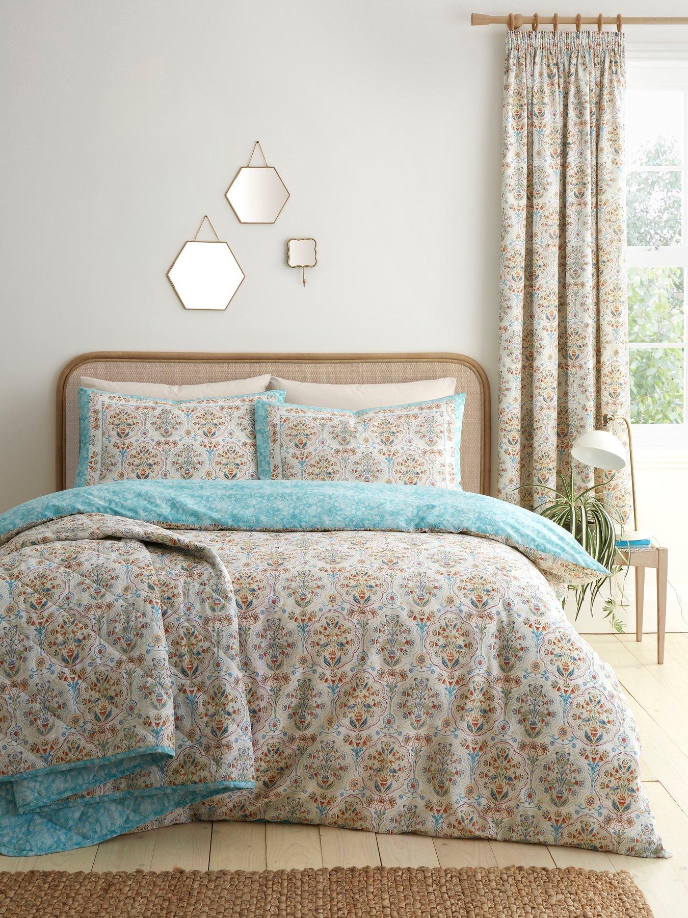 Dreams & Drapes Edena Decorative Floral Pencil Pleat Curtains In ...