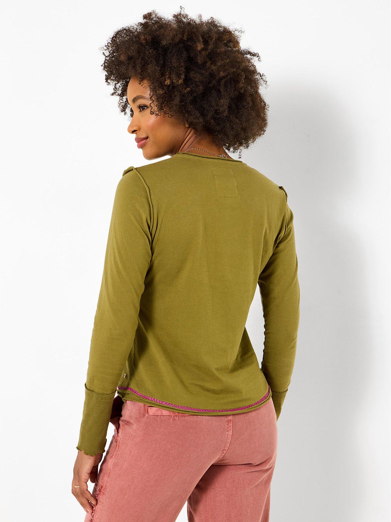 Joe Browns Gabriela Embroidered Henley Top - Green | Littlewoods