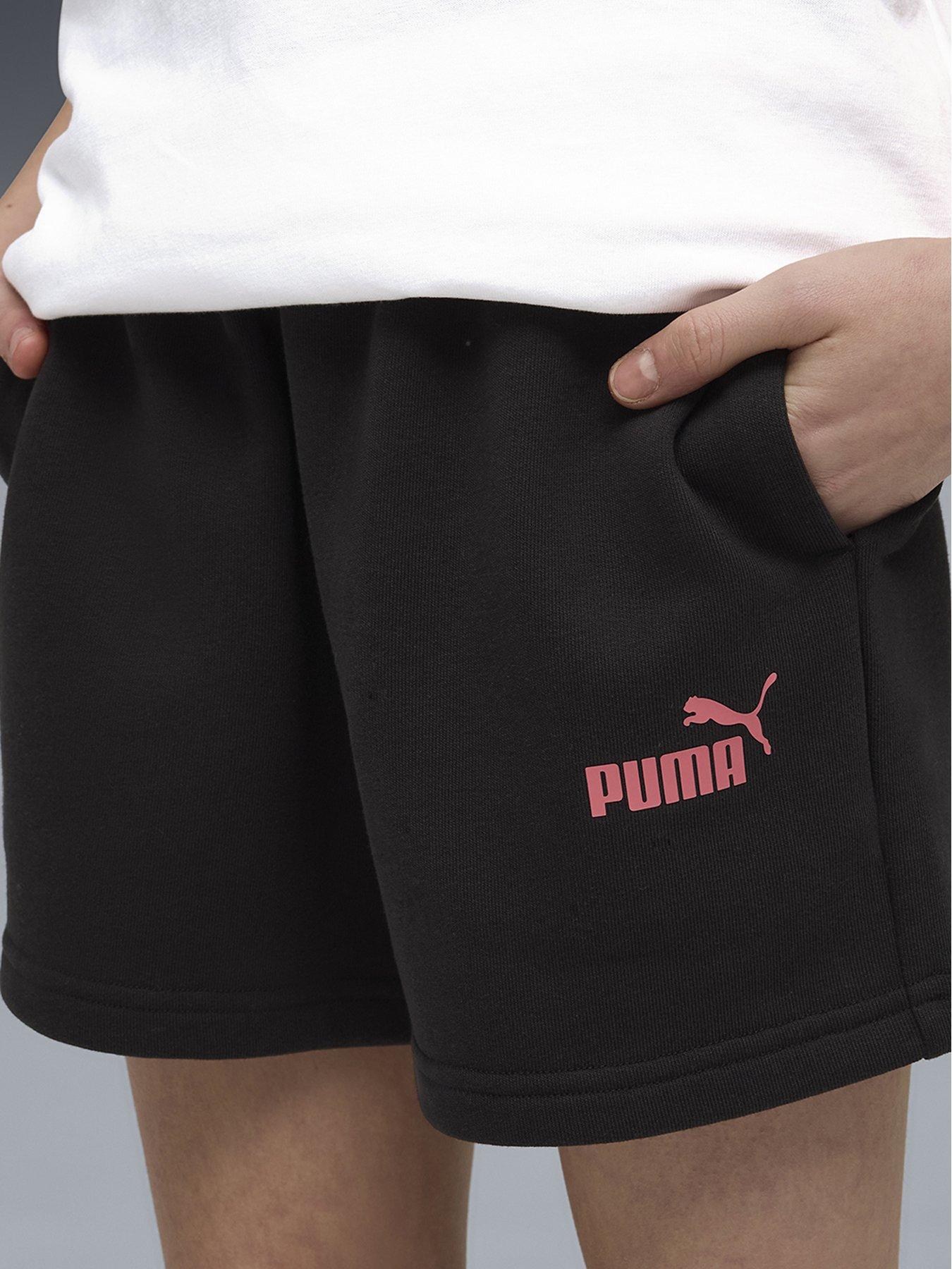 Puma Girls Logo Tee And Shorts Set - White/pink | Littlewoods