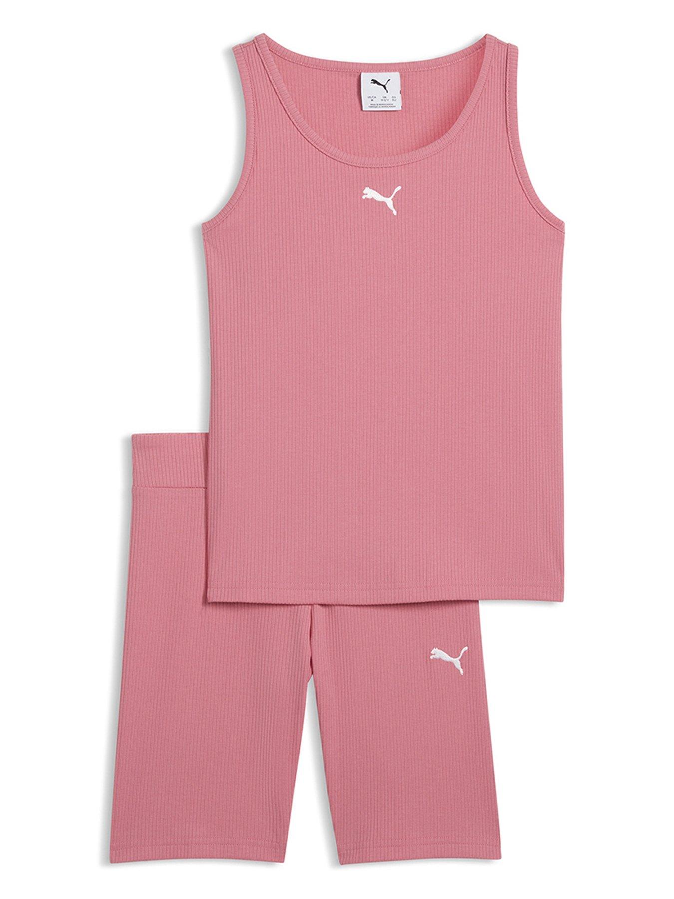 Puma Girls Elevated Rib Tank & Leggings Set G -wild Pink | Littlewoods