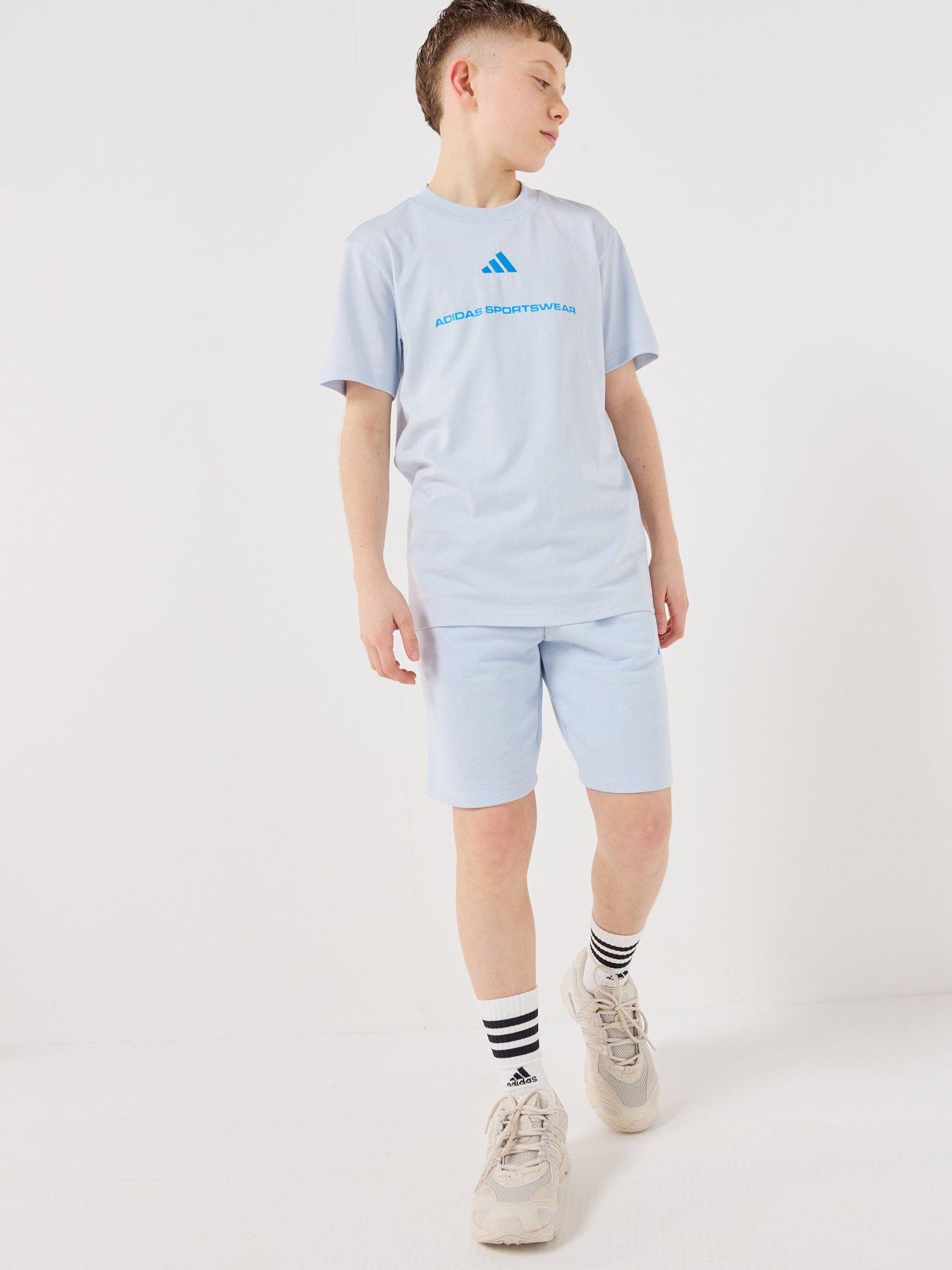 adidas Sportswear Junior Boys Boys French Terry Slogan Shorts - Blue ...