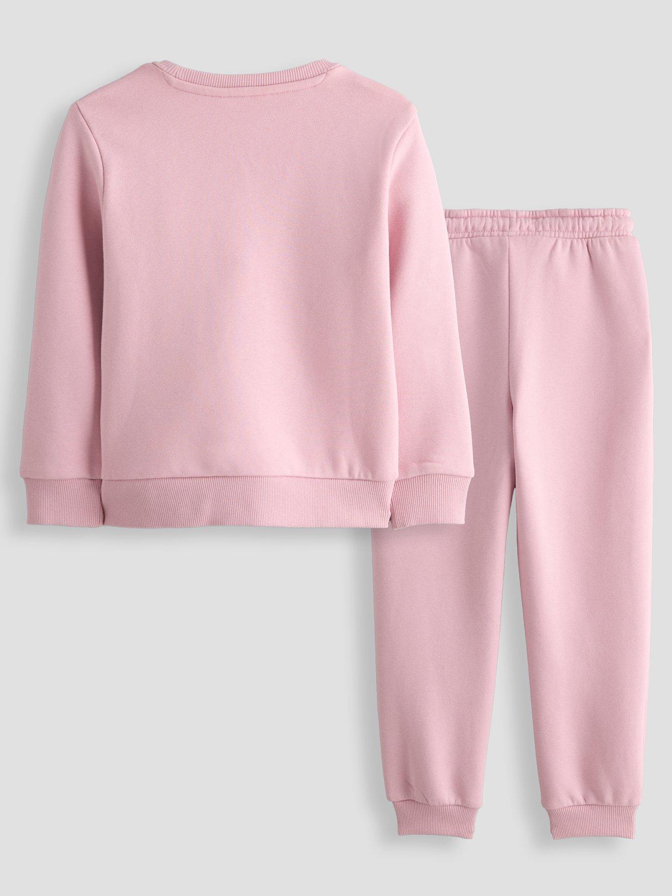 The Very Collection Girls Frill Neck Sweat Basic Set - Pink | Littlewoods