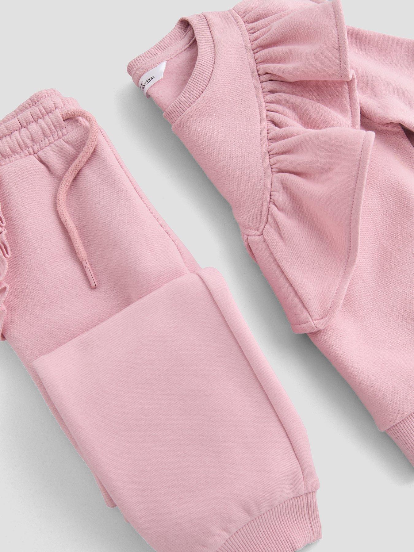 The Very Collection Girls Frill Neck Sweat Basic Set - Pink | Littlewoods