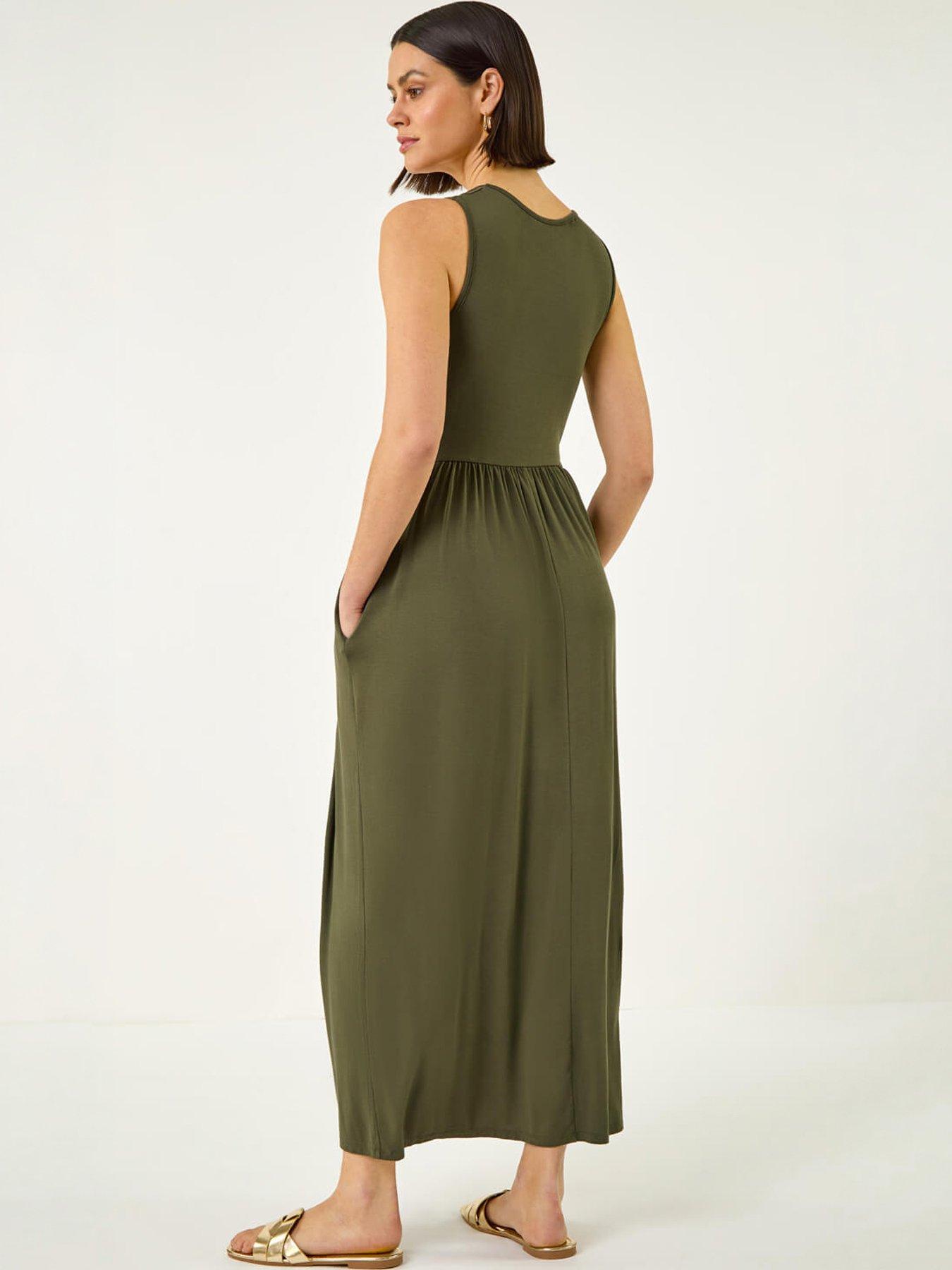 Roman Bead Detail Wrap Front Midi Dress | Littlewoods