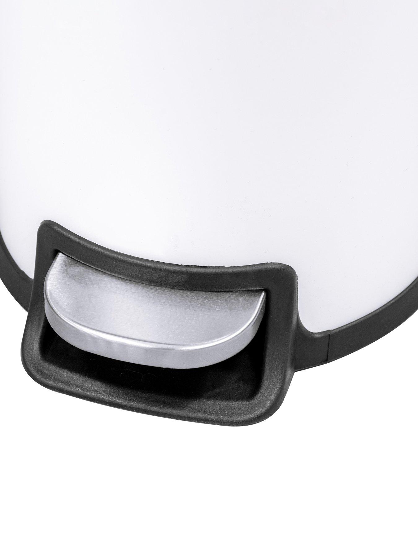 Black & Decker B+d 10l Curved Slim Line Pedal Bin - White | Littlewoods