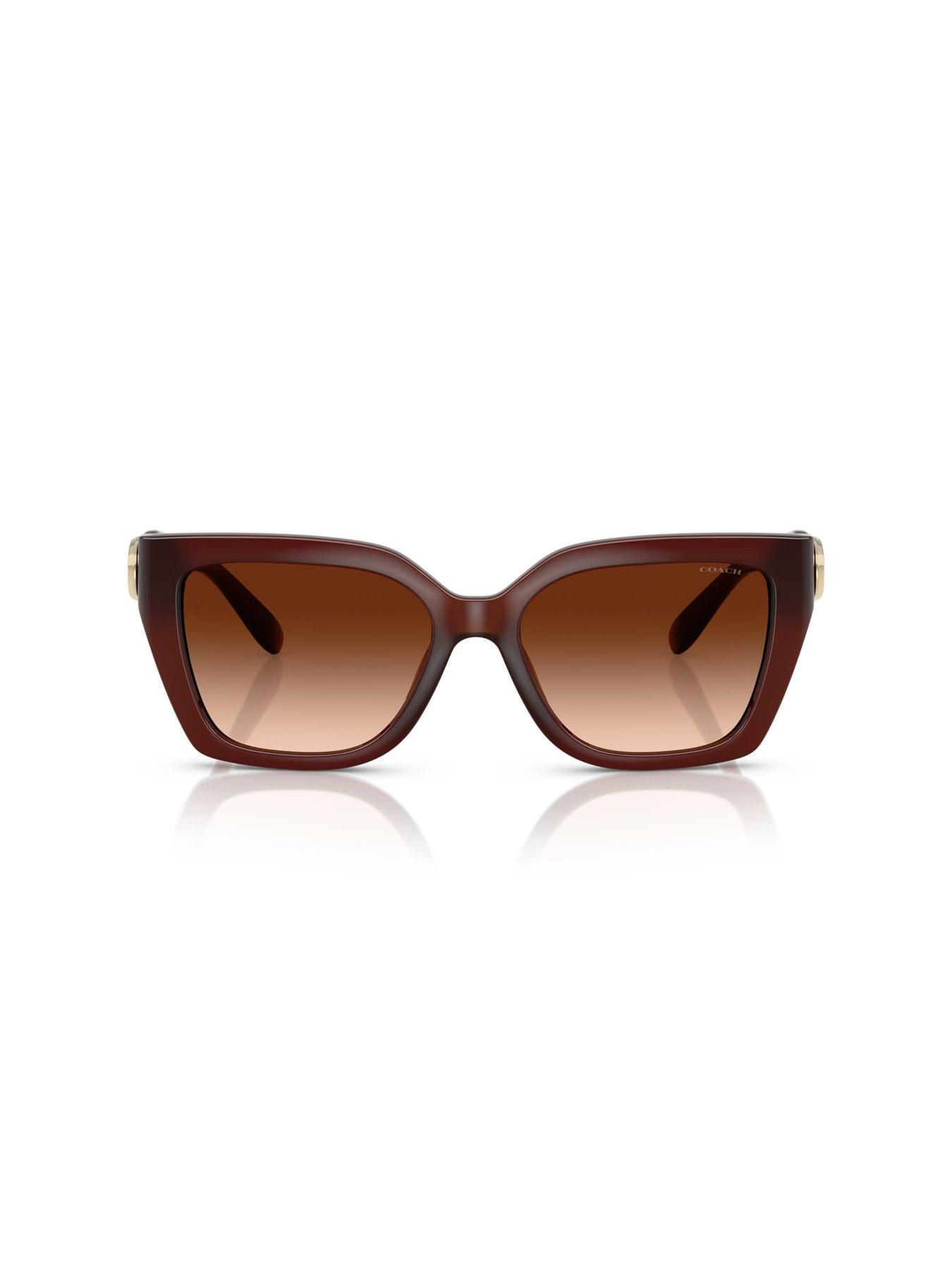 COACH 0hc8408u Square Sunglasses Milky Hazelnut Frame With Brown ...