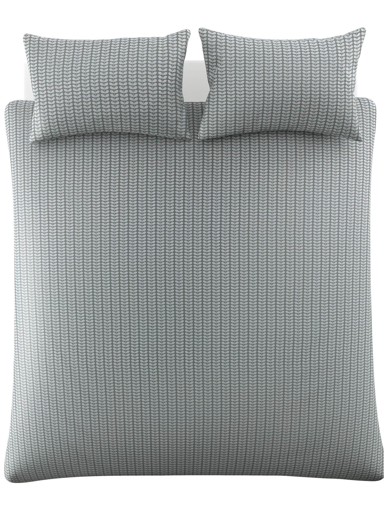 Orla Kiely Tiny Stem Pillowcase Pair- 50cm X 75cm- Cool Grey | Littlewoods