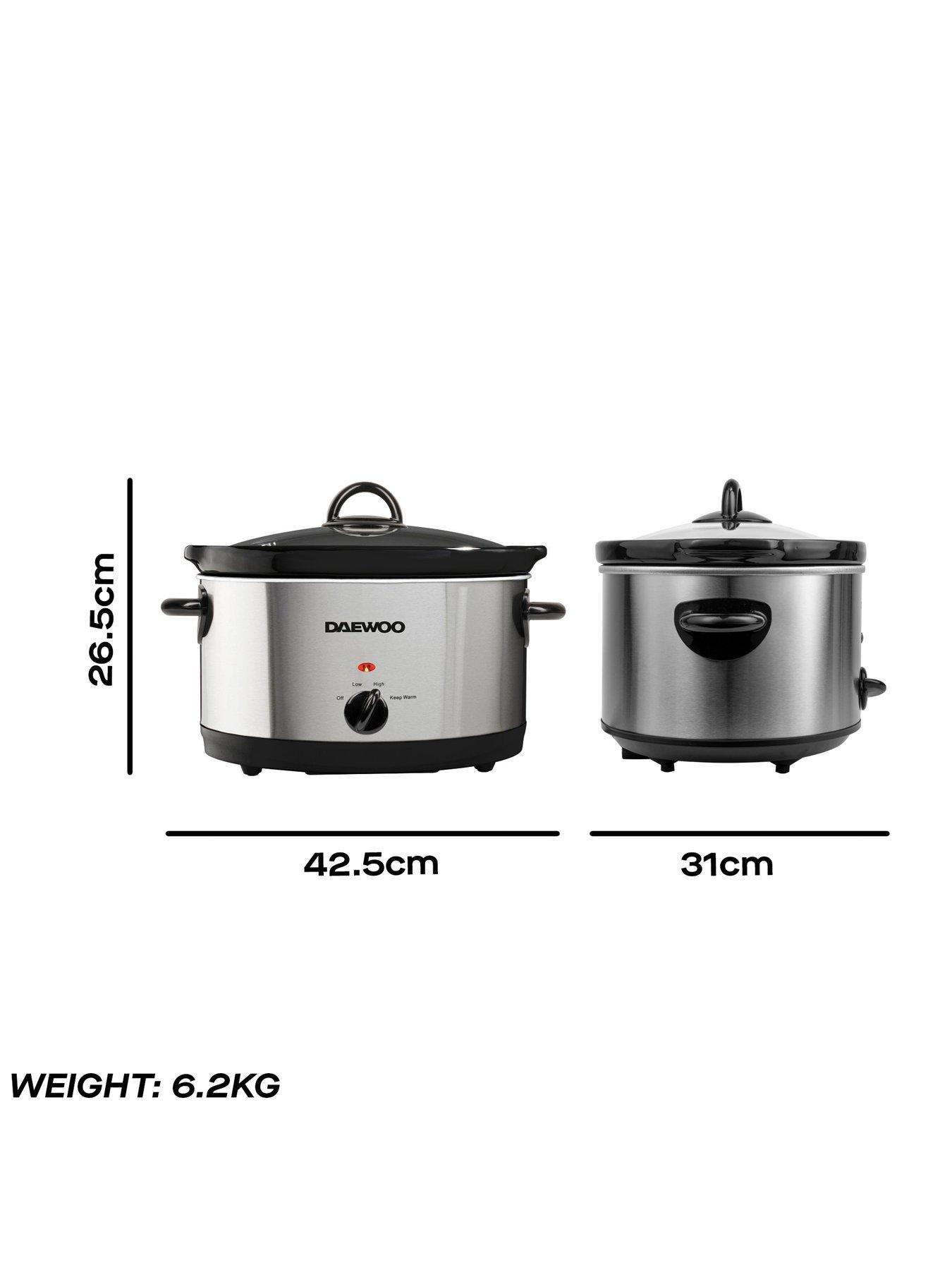 Daewoo 6.5L Slow Cooker - Stainless Steel | Littlewoods