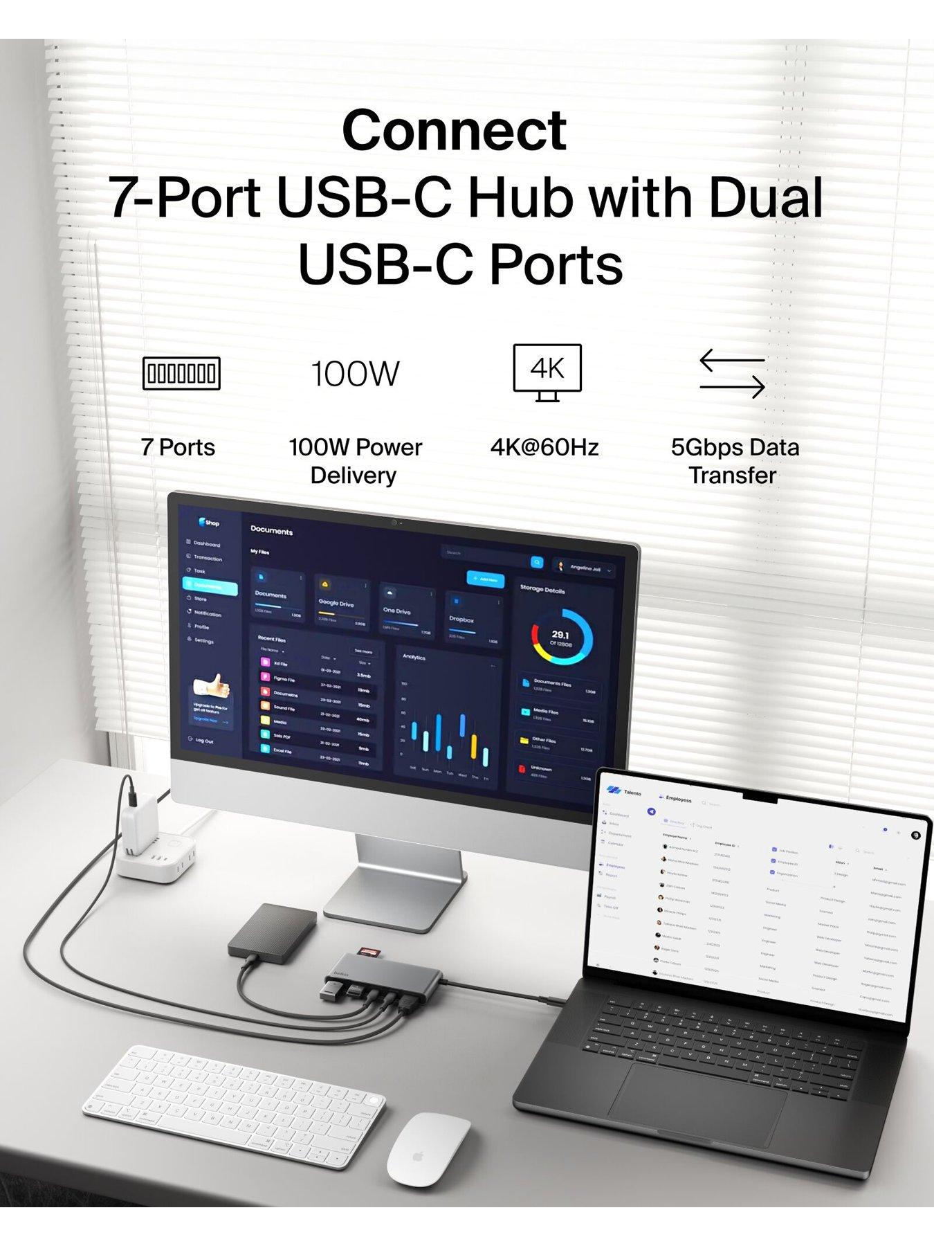 Belkin Belkin 7 Port USB C Hub, HDMI, USB A, USB C & SD Card Reader ...