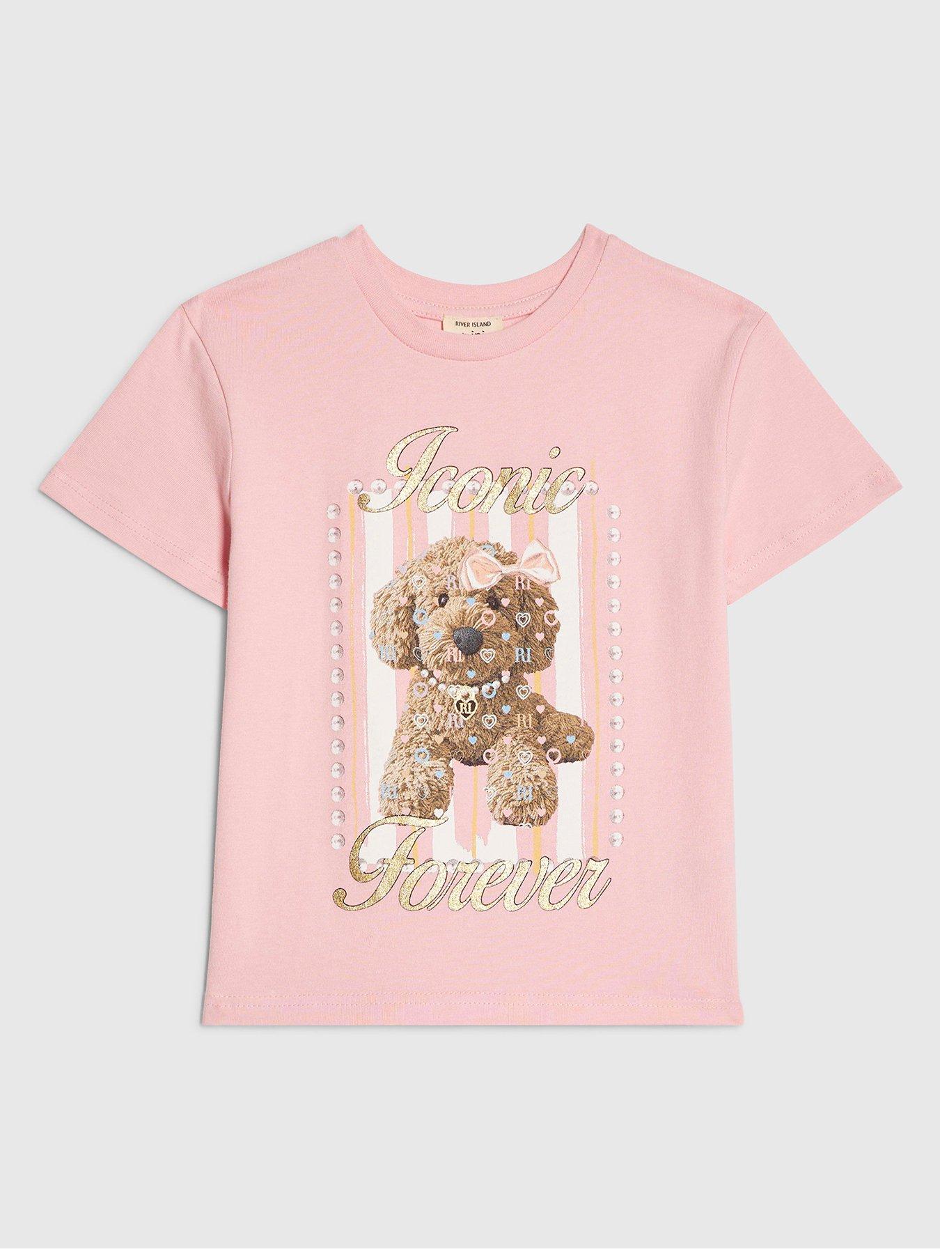 River Island Mini Girls Pooch Iconic Forever Graphic Print T-Shirt ...