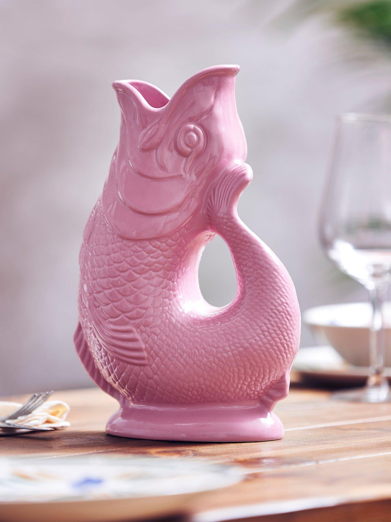 Wade Fish Jug, Made in Stoke-on-Trent, Earthenware, 1.2L, Pink ...