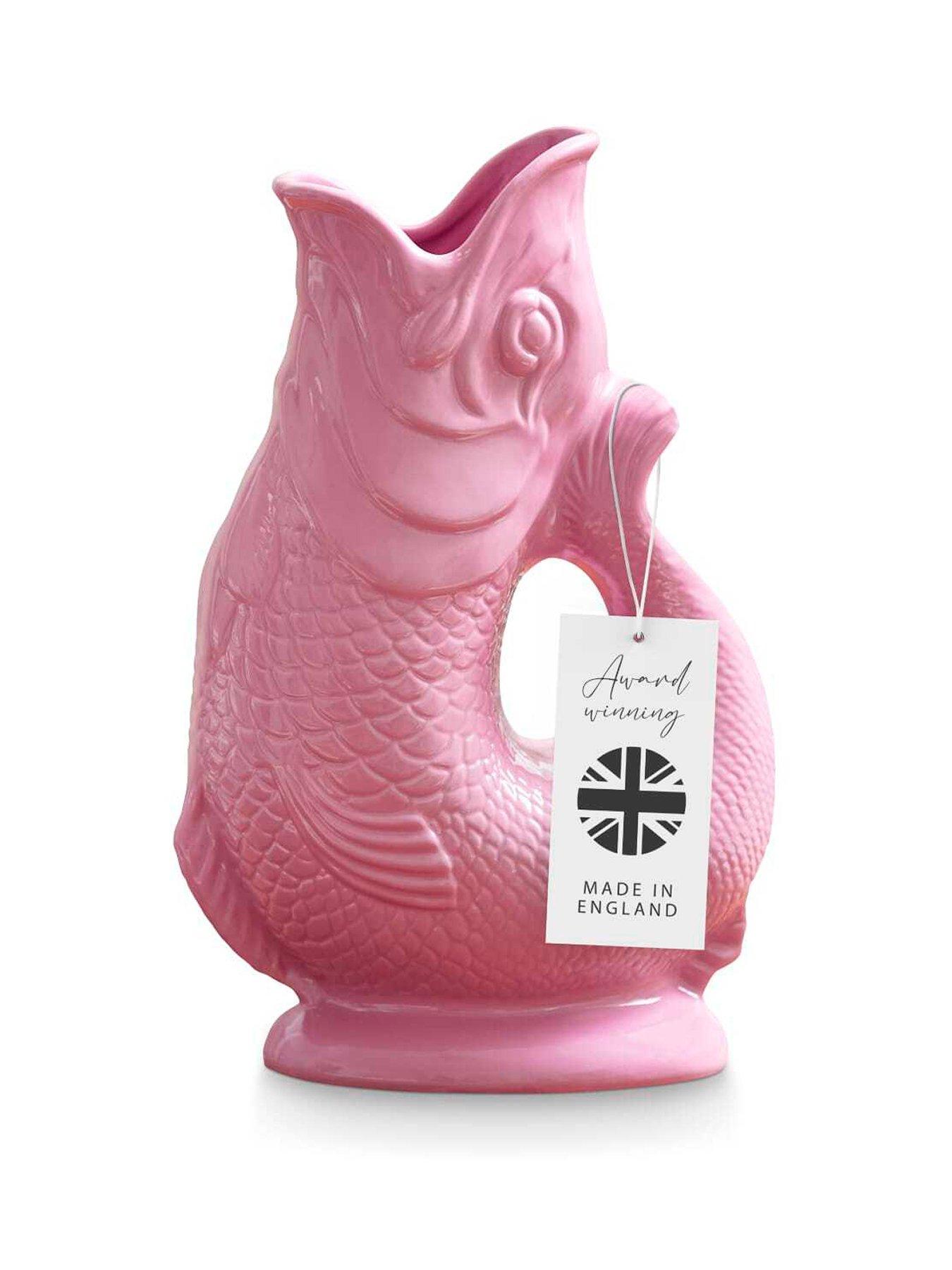Wade Fish Jug, Made in Stoke-on-Trent, Earthenware, 1.2L, Pink ...