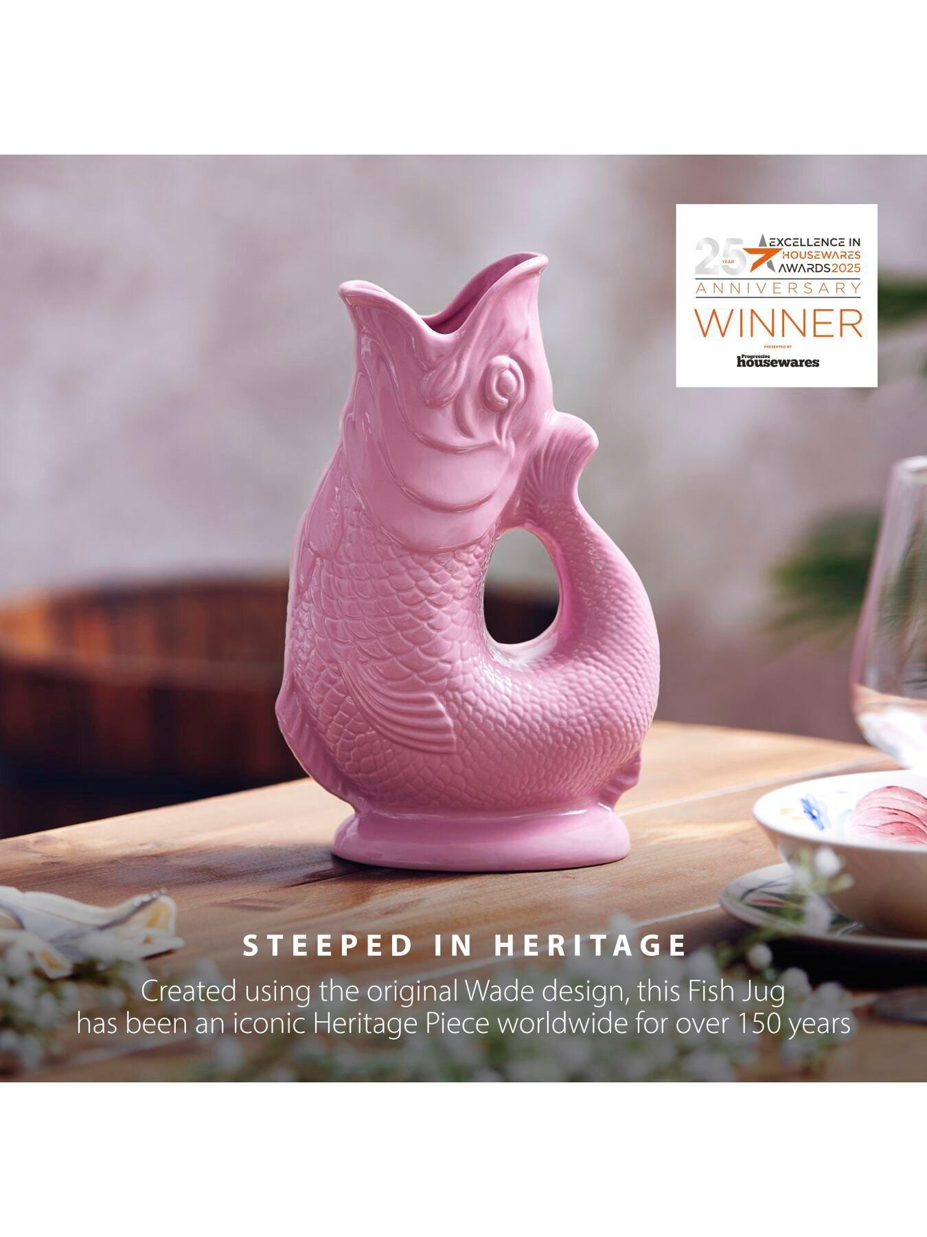 Wade Fish Jug, Made in Stoke-on-Trent, Earthenware, 1.2L, Pink ...
