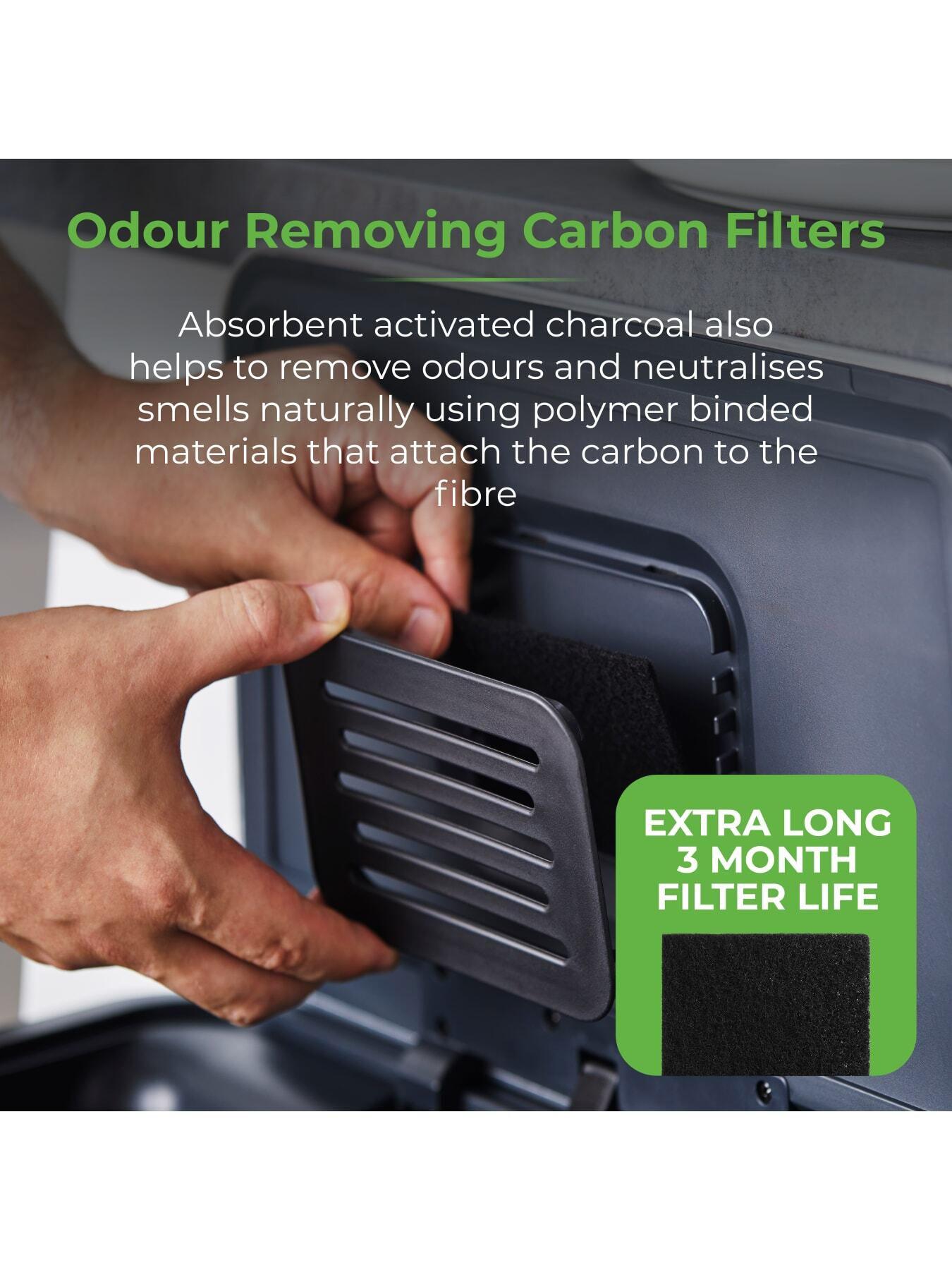 Tower 60L Ozone Sensor Bin, Carbon Filter, White | Littlewoods