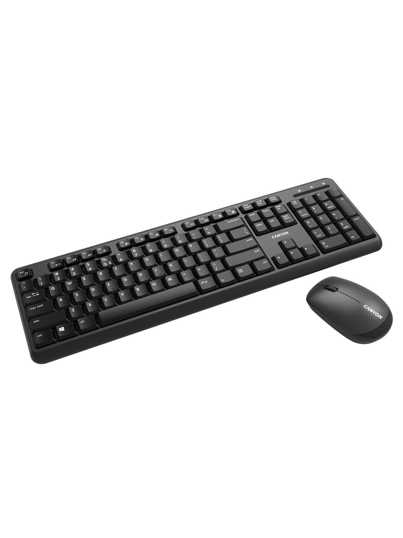 Canyon SET-W20 UK/US Keyboard+Mouse Velvet Wireless Black | Littlewoods