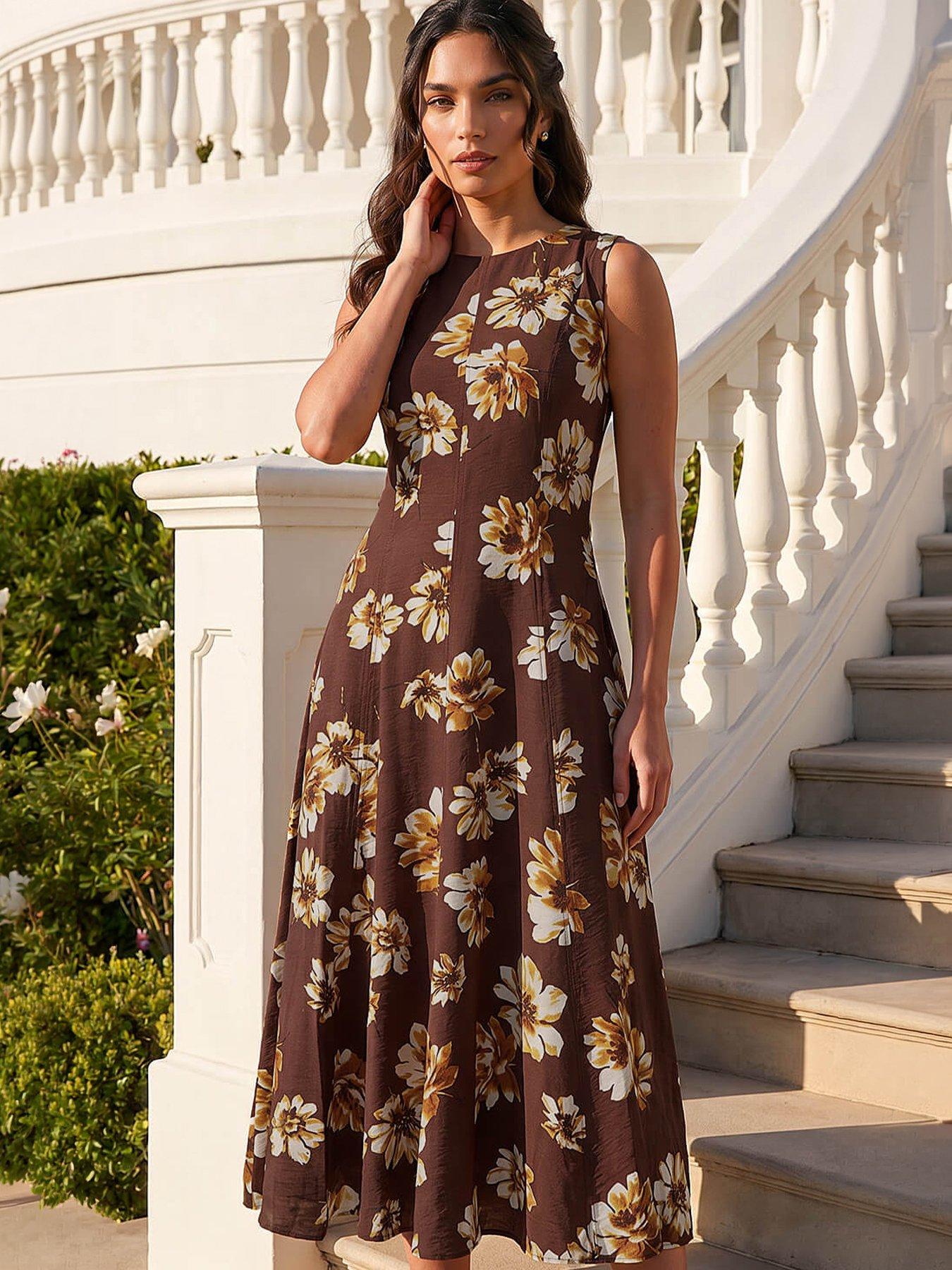 Roman Floral Panel Midi Dress | Littlewoods
